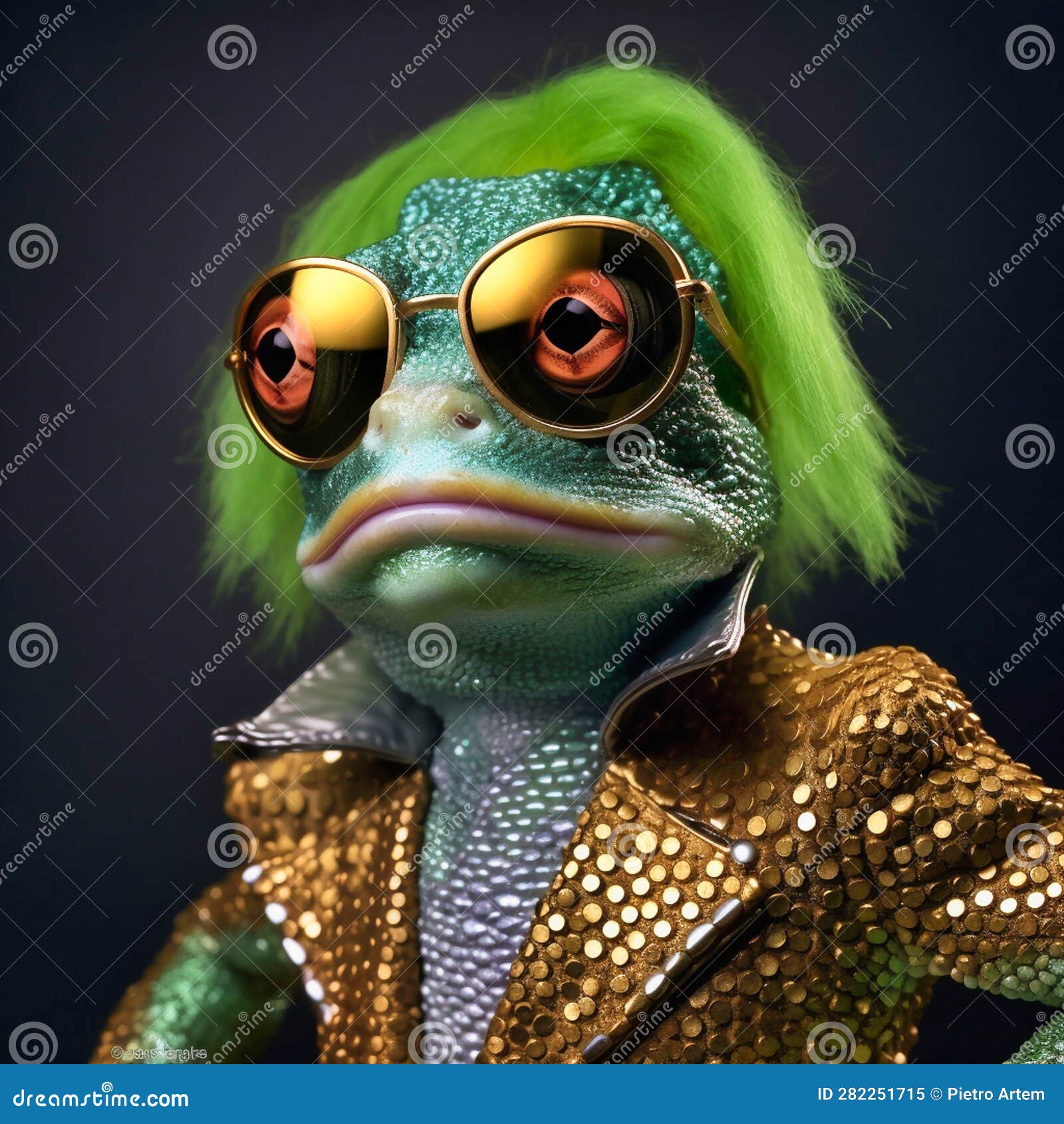 Glam Rock Frog, Generative AI Stock Illustration - Illustration of ...