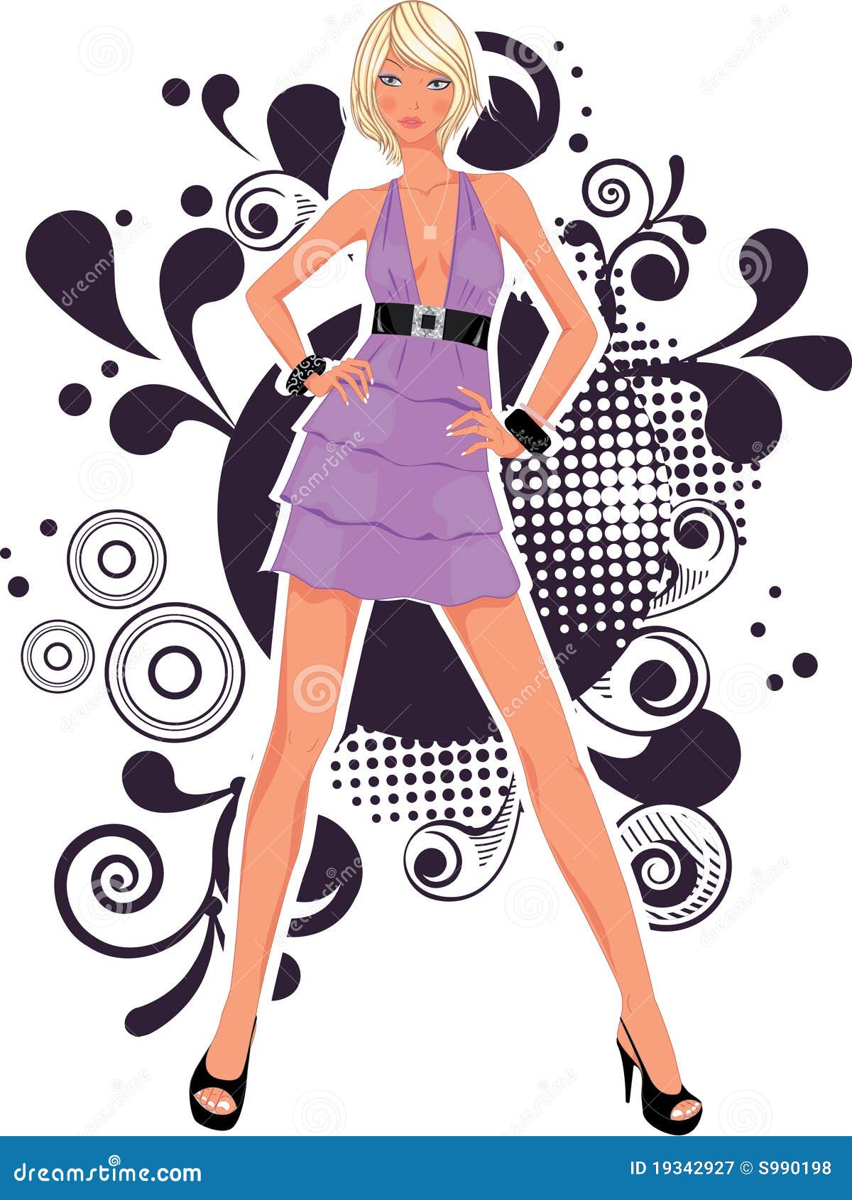 Beautiful Glamor Fashion Model Redhead Girl Portrait Cartoon Coloring ...