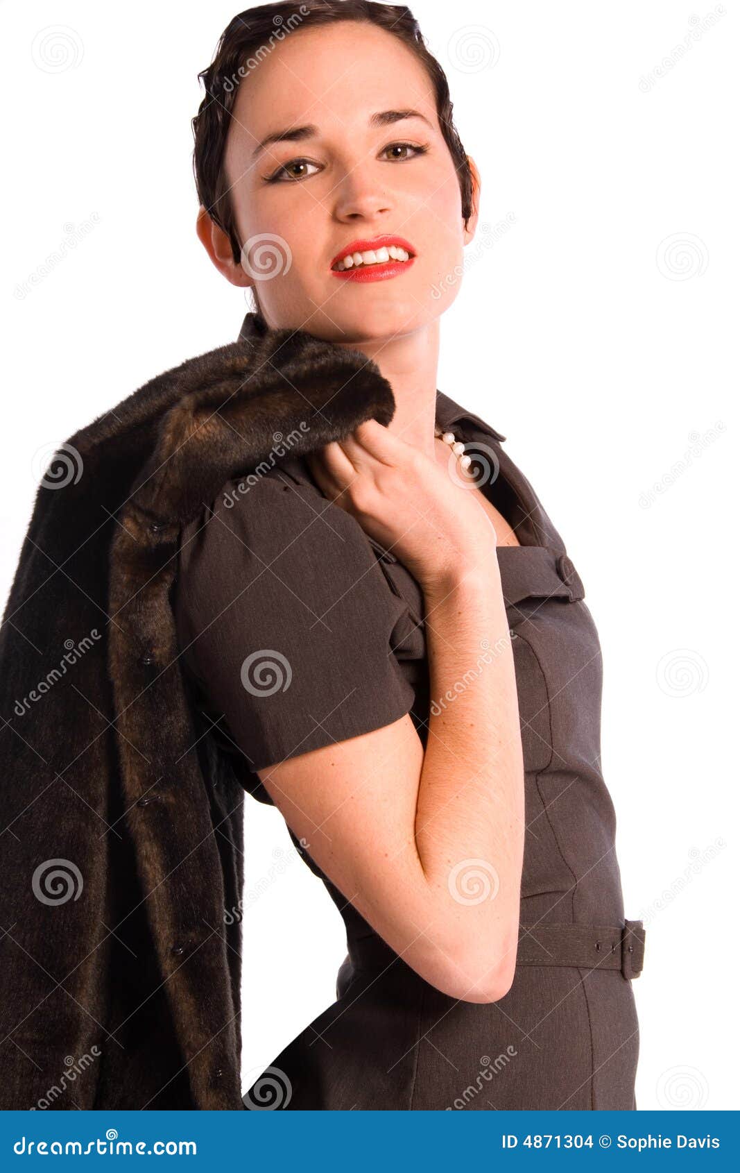 Glamorous 1920s woman. stock photo. Image of face, coat - 4871304