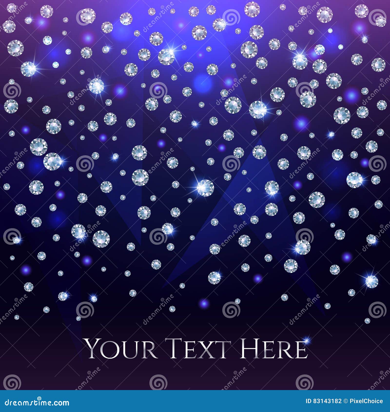 Glamorous Banner with Sparkling Diamonds. Stock Vector - Illustration ...