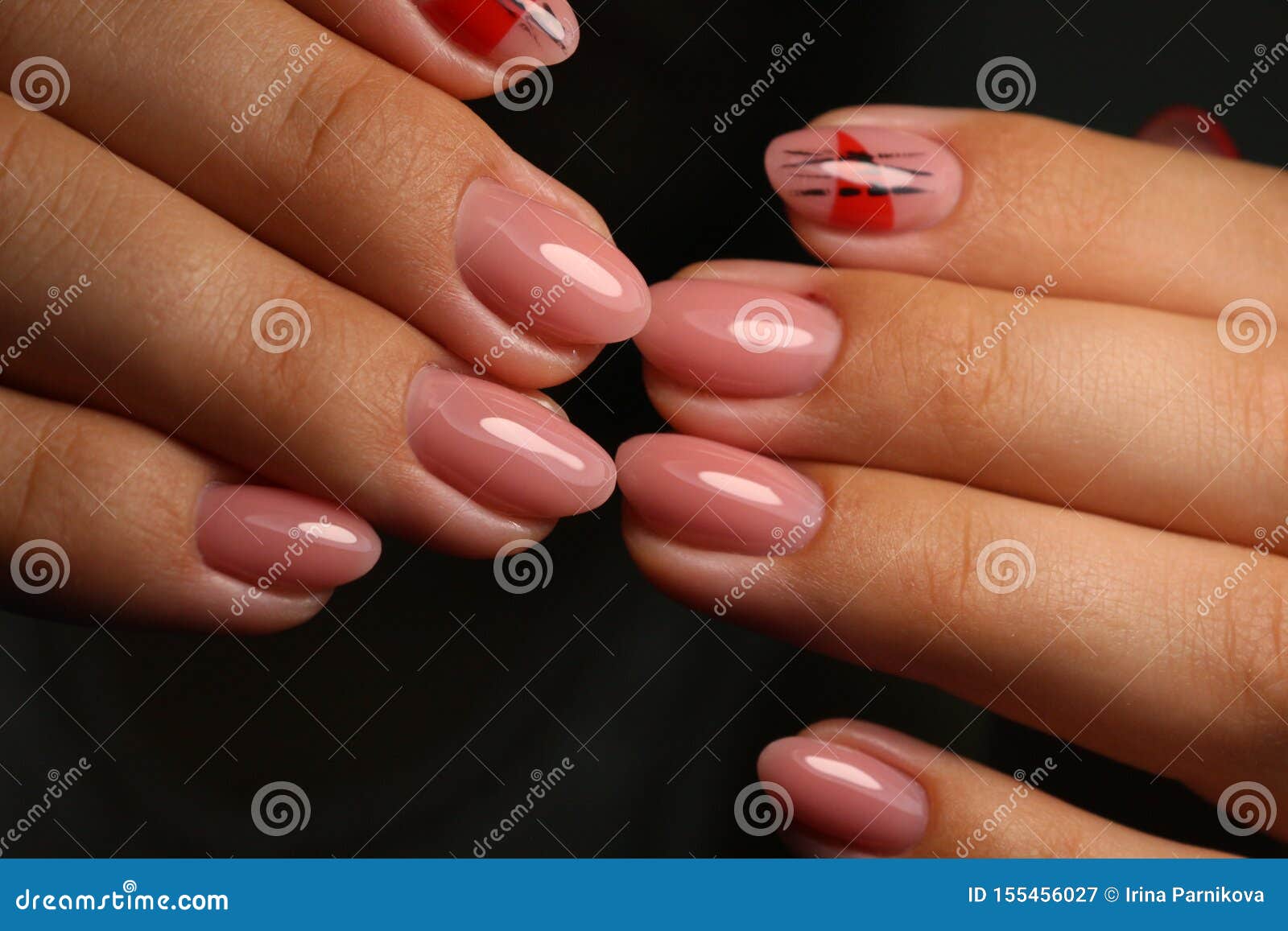 Glamorous Beautiful Manicure on a Trendy Texture Stock Image - Image of ...