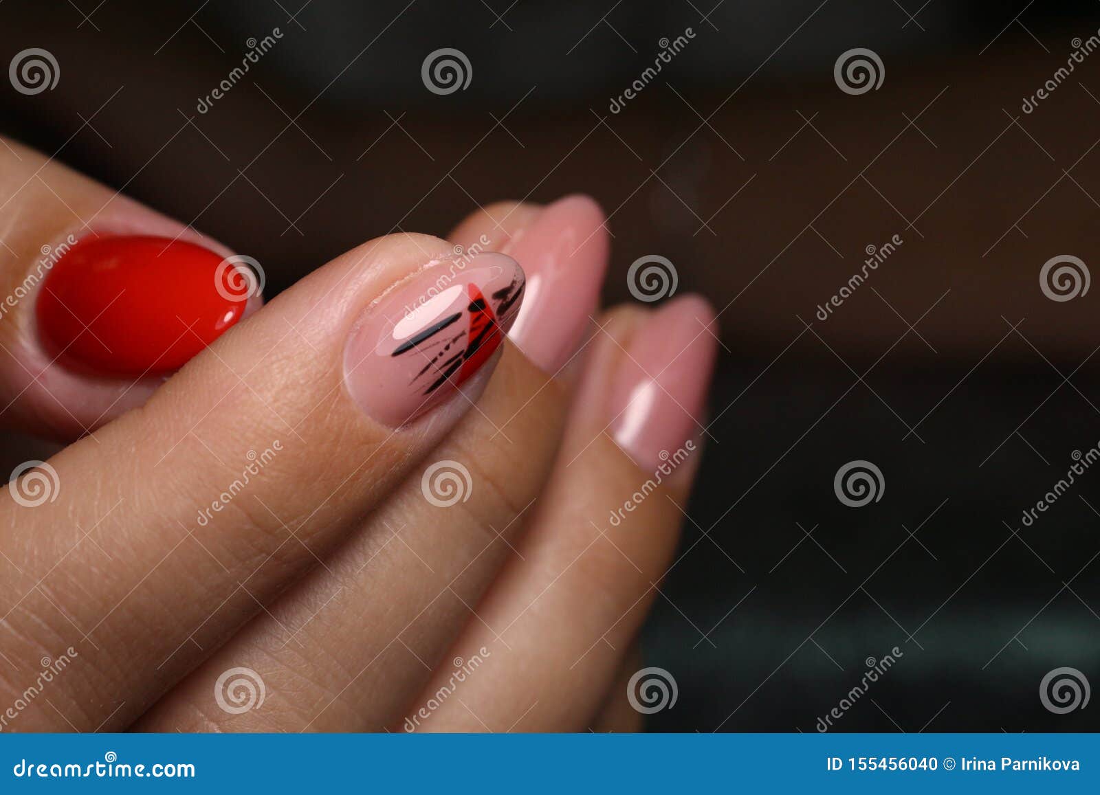 Glamorous Beautiful Manicure on a Trendy Texture Stock Photo - Image of ...