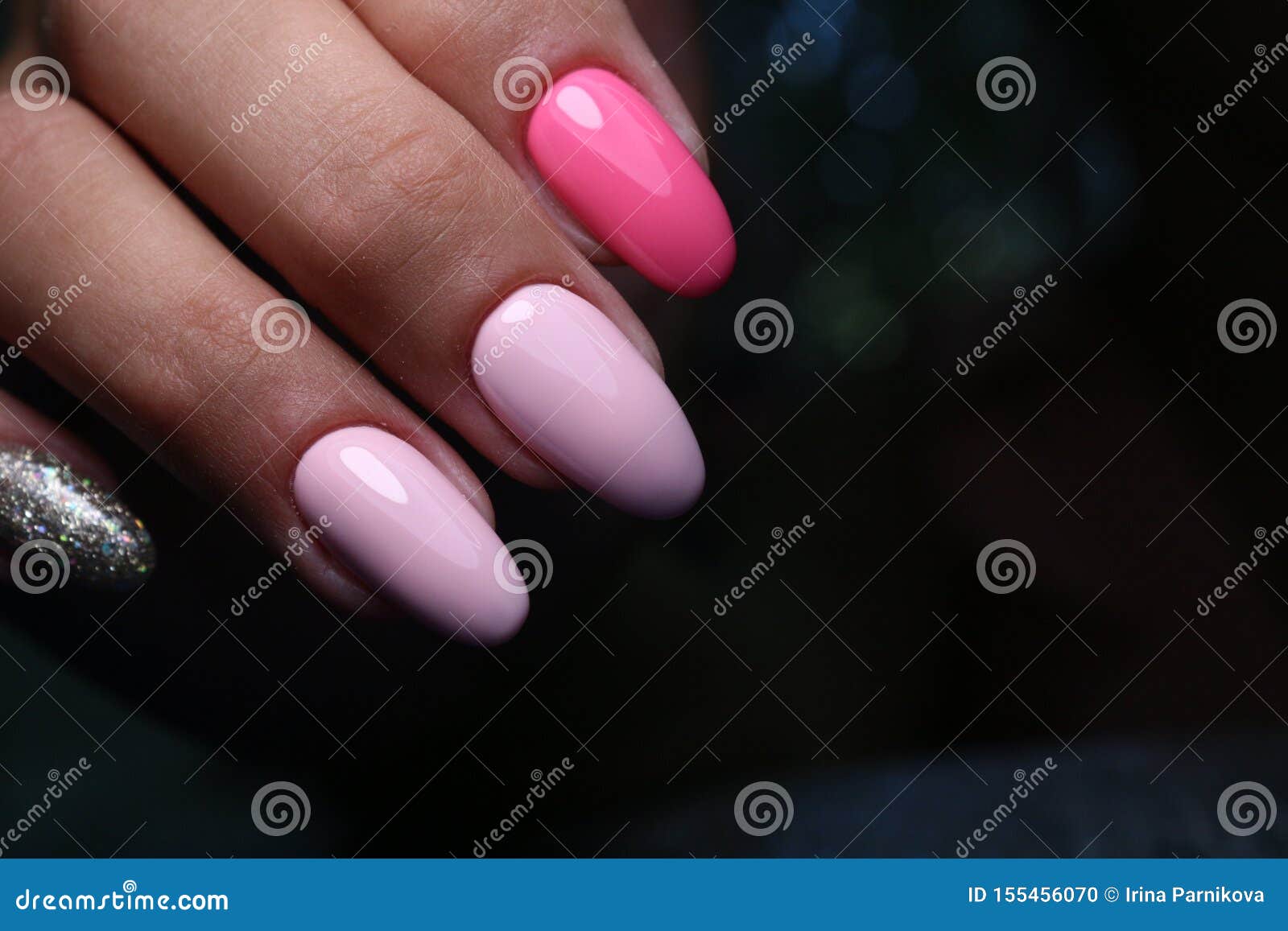 Glamorous Beautiful Manicure on a Trendy Texture Stock Photo - Image of ...