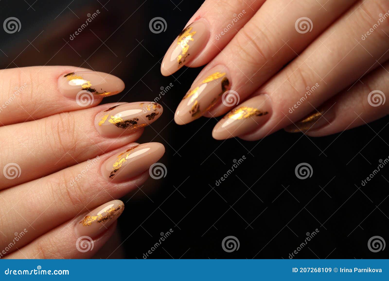 Glamorous Beautiful Manicure on a Trendy Texture Stock Image - Image of ...