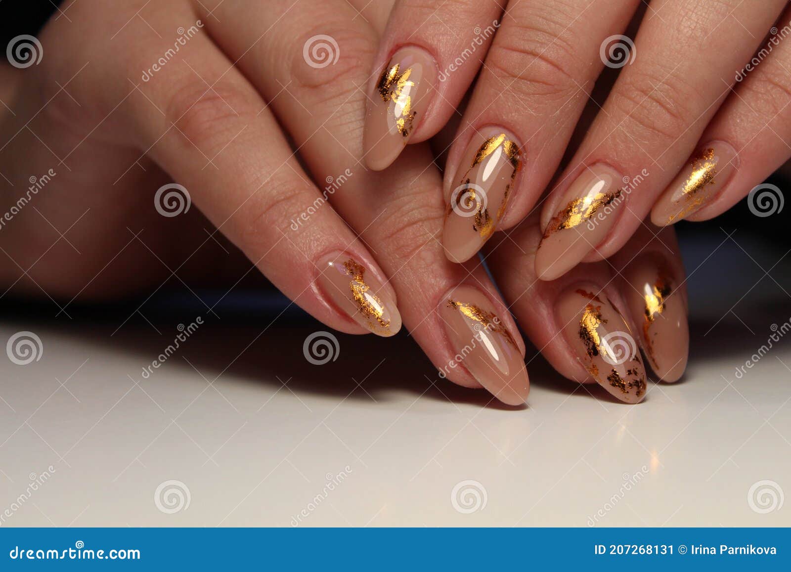 Glamorous Beautiful Manicure on a Trendy Texture Stock Image - Image of ...