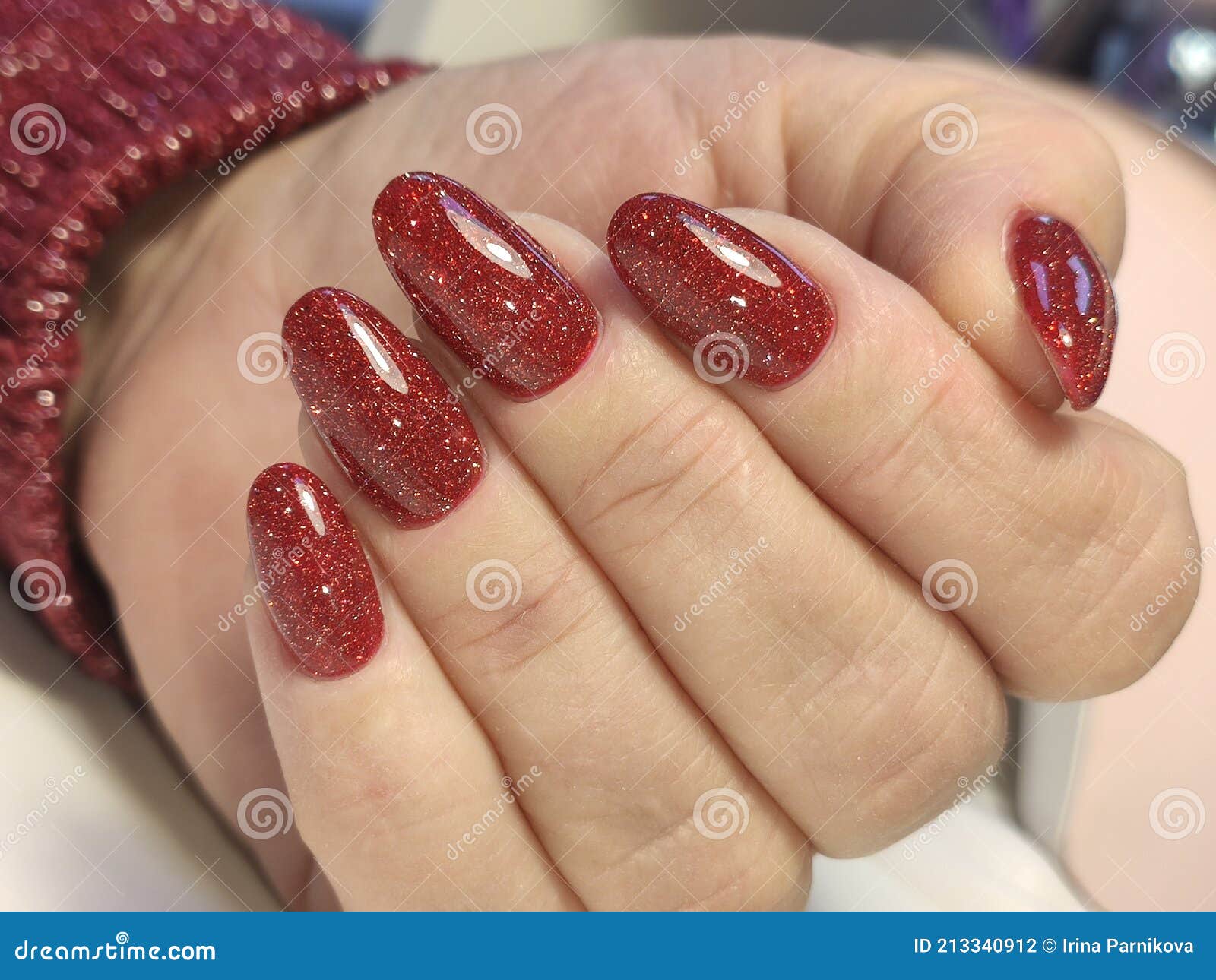 Glamorous Beautiful Manicure on a Trendy Texture Stock Photo - Image of ...