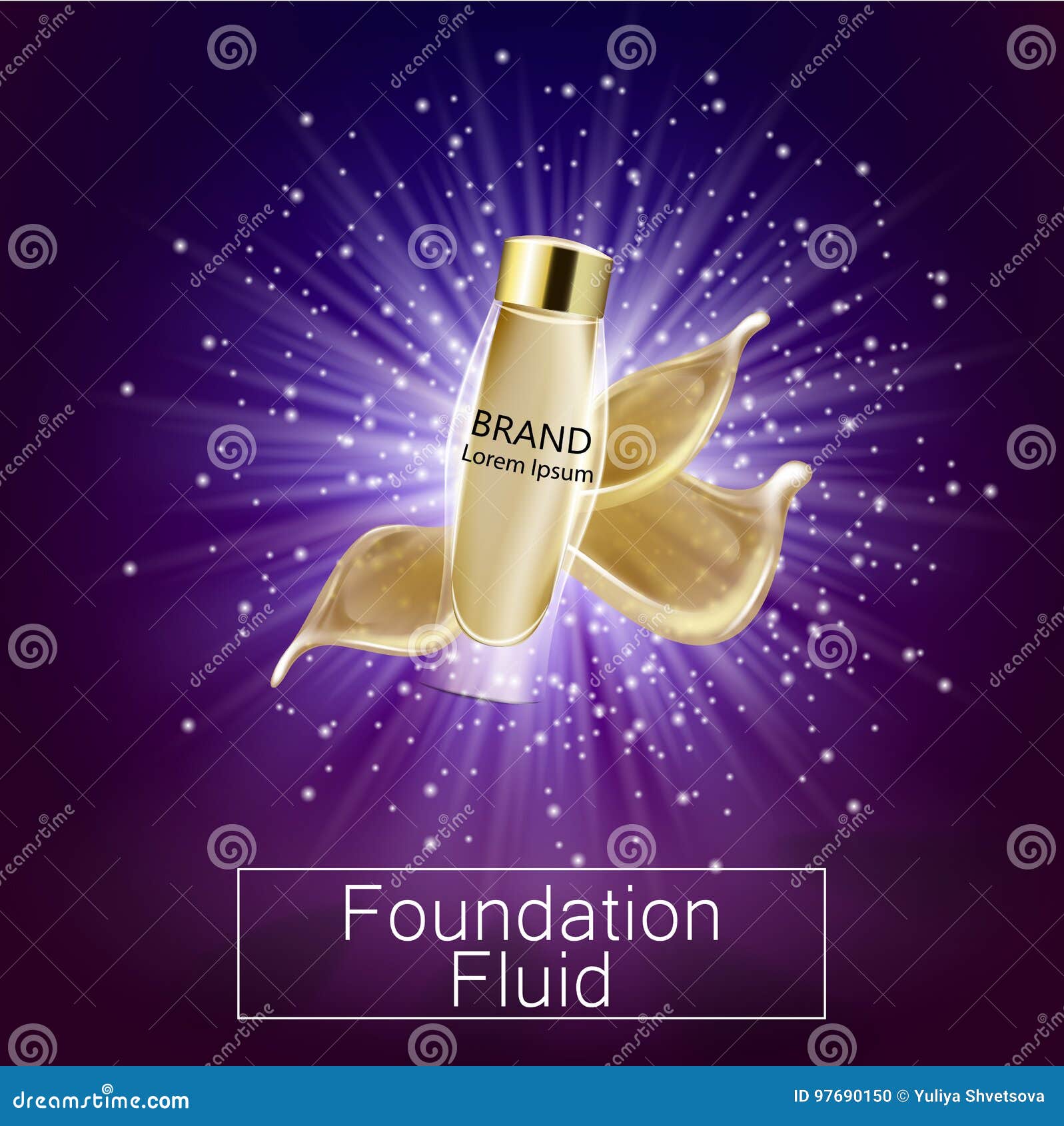 Glamorous Foundation Ads, Glass Bottle with Foundation and Foundation ...