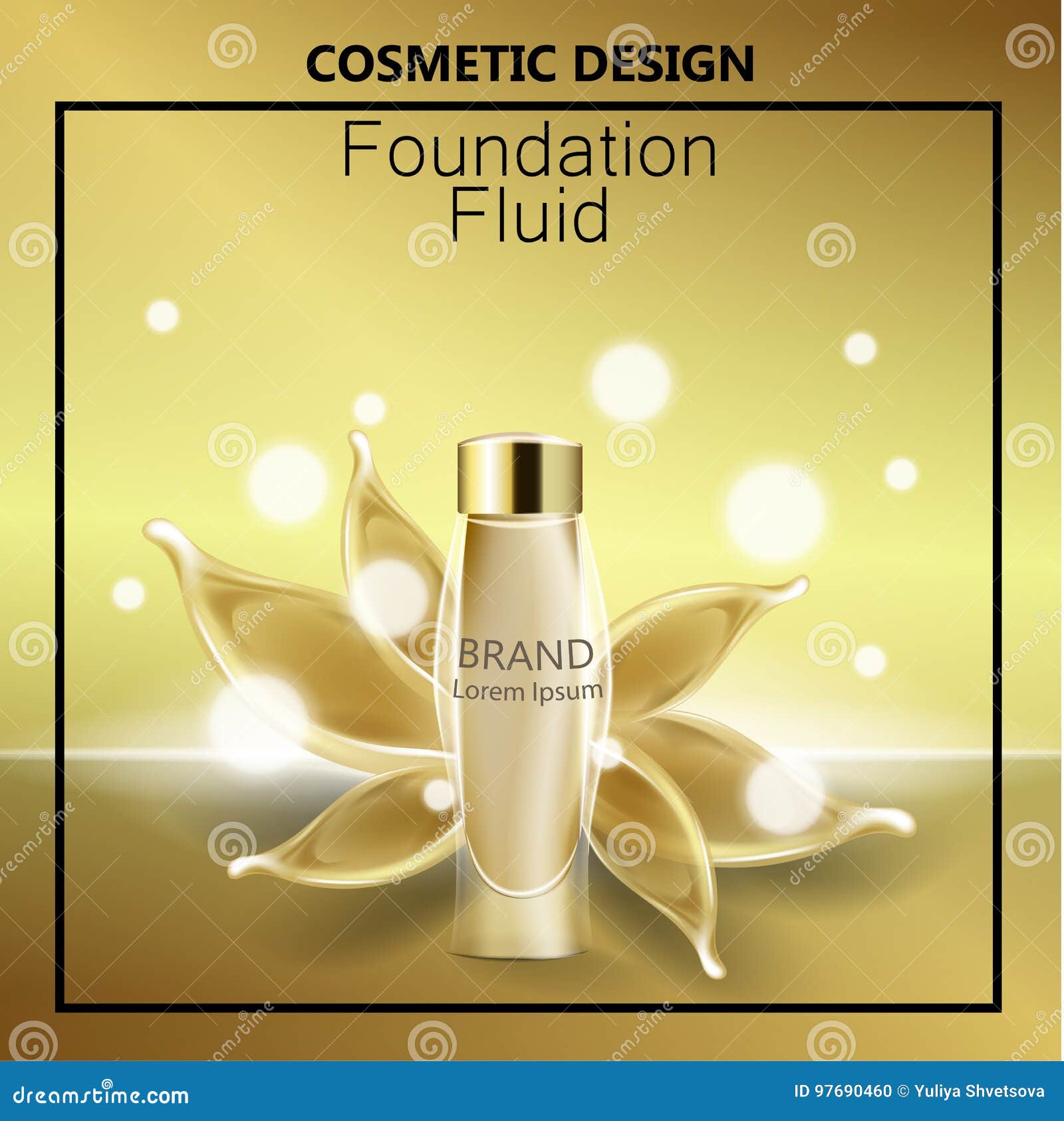 Glamorous Foundation Ads, Glass Bottle with Foundation and Foundation ...