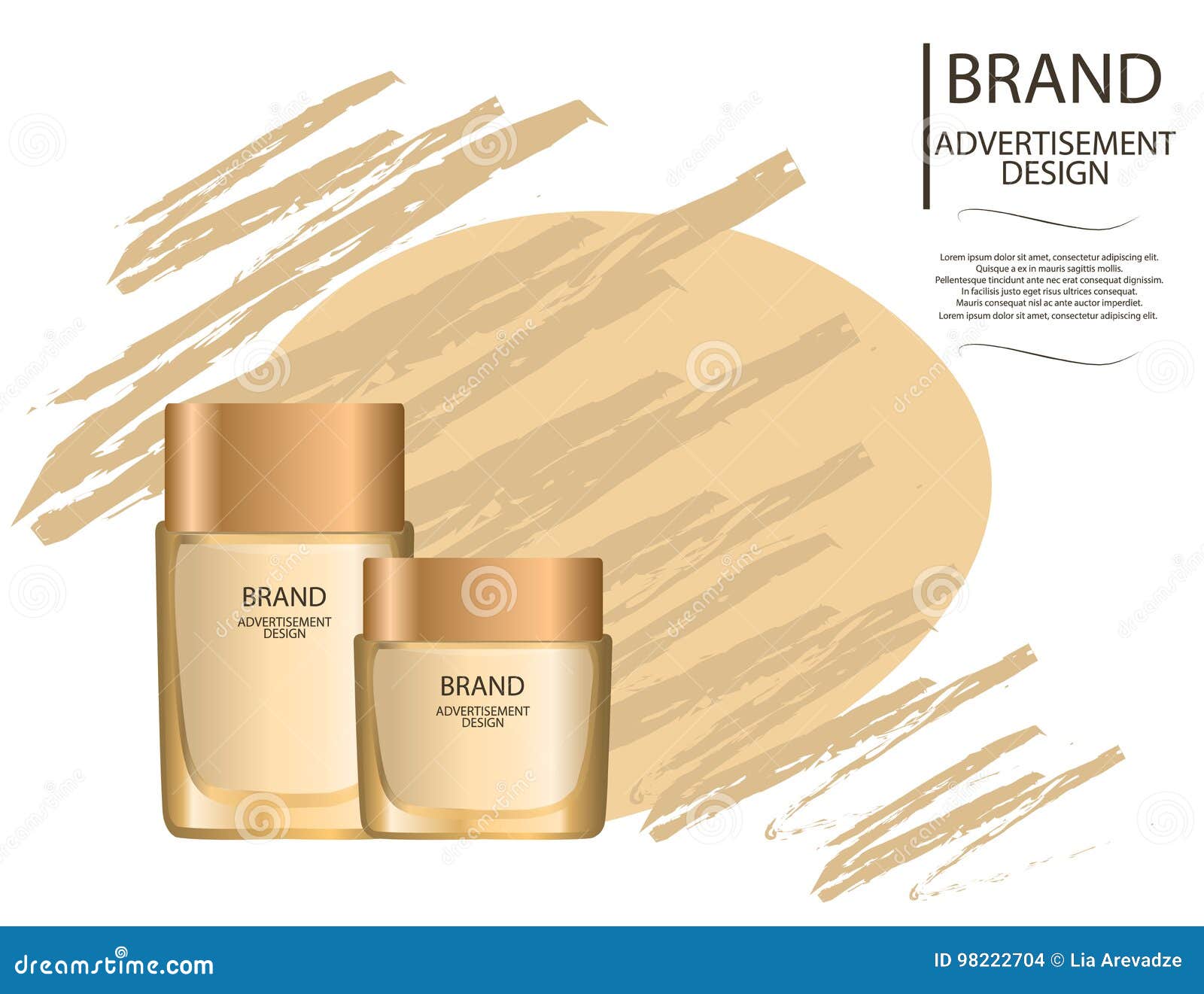 Glamorous Foundation Glass Bottles Mock-up 3D Realistic Vector ...