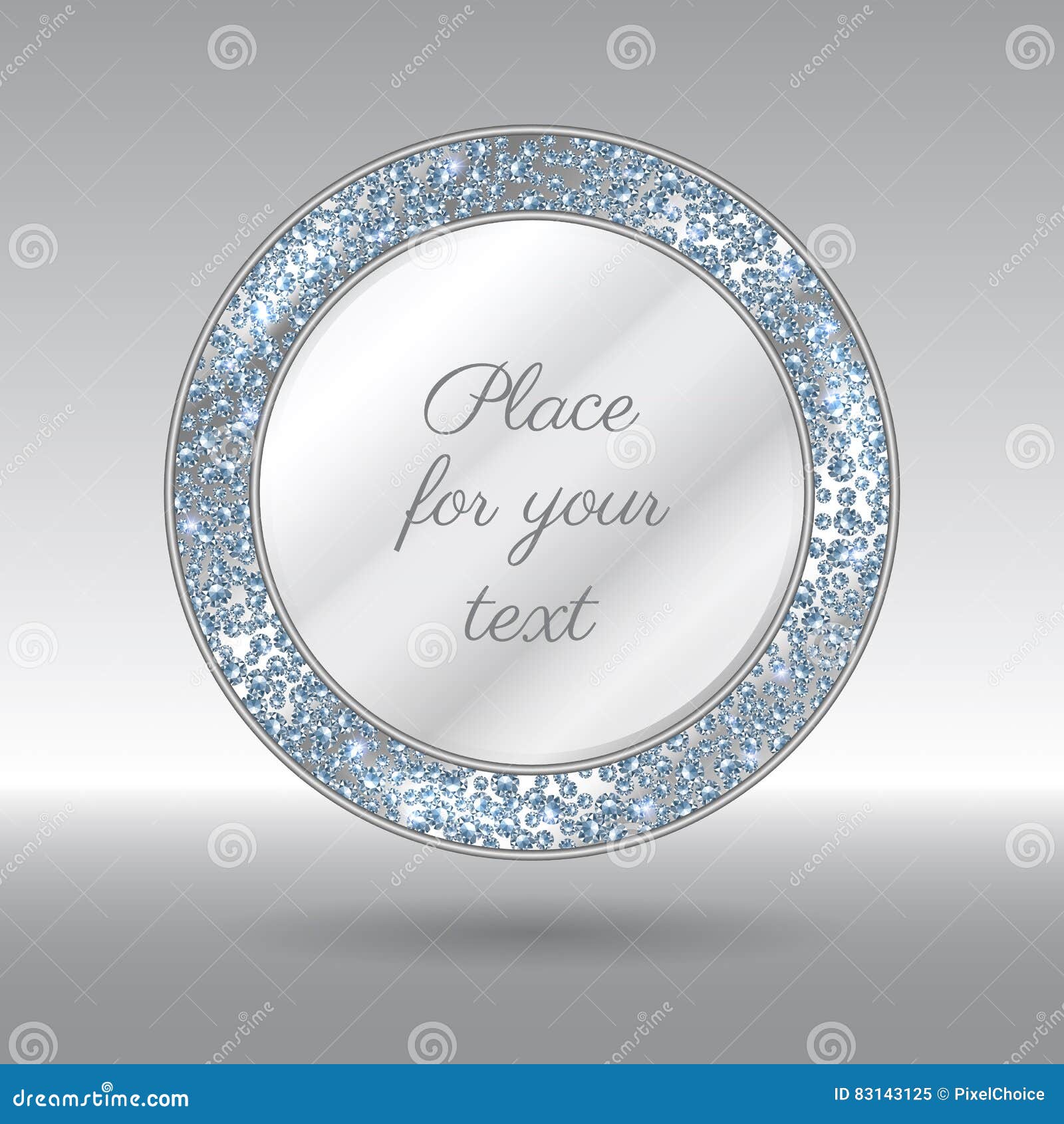 Glamorous Frame with Sparkling Scattered Diamonds. Stock Vector ...