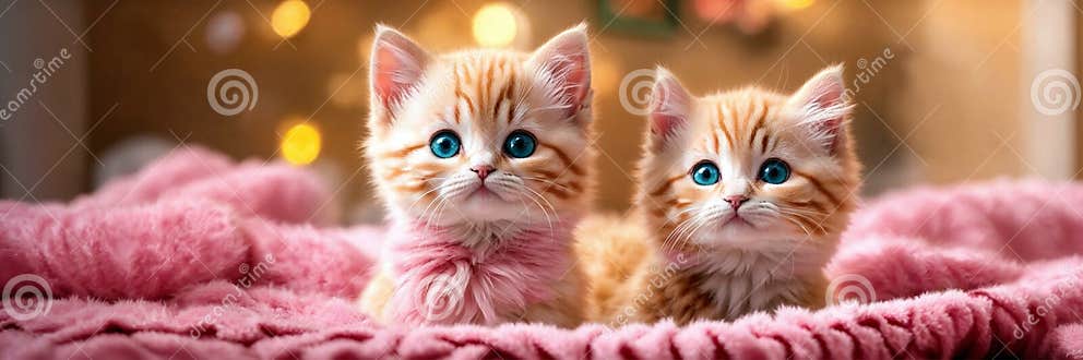 Glamorous Hyperrealistic Kittens Stock Illustration - Illustration of ...