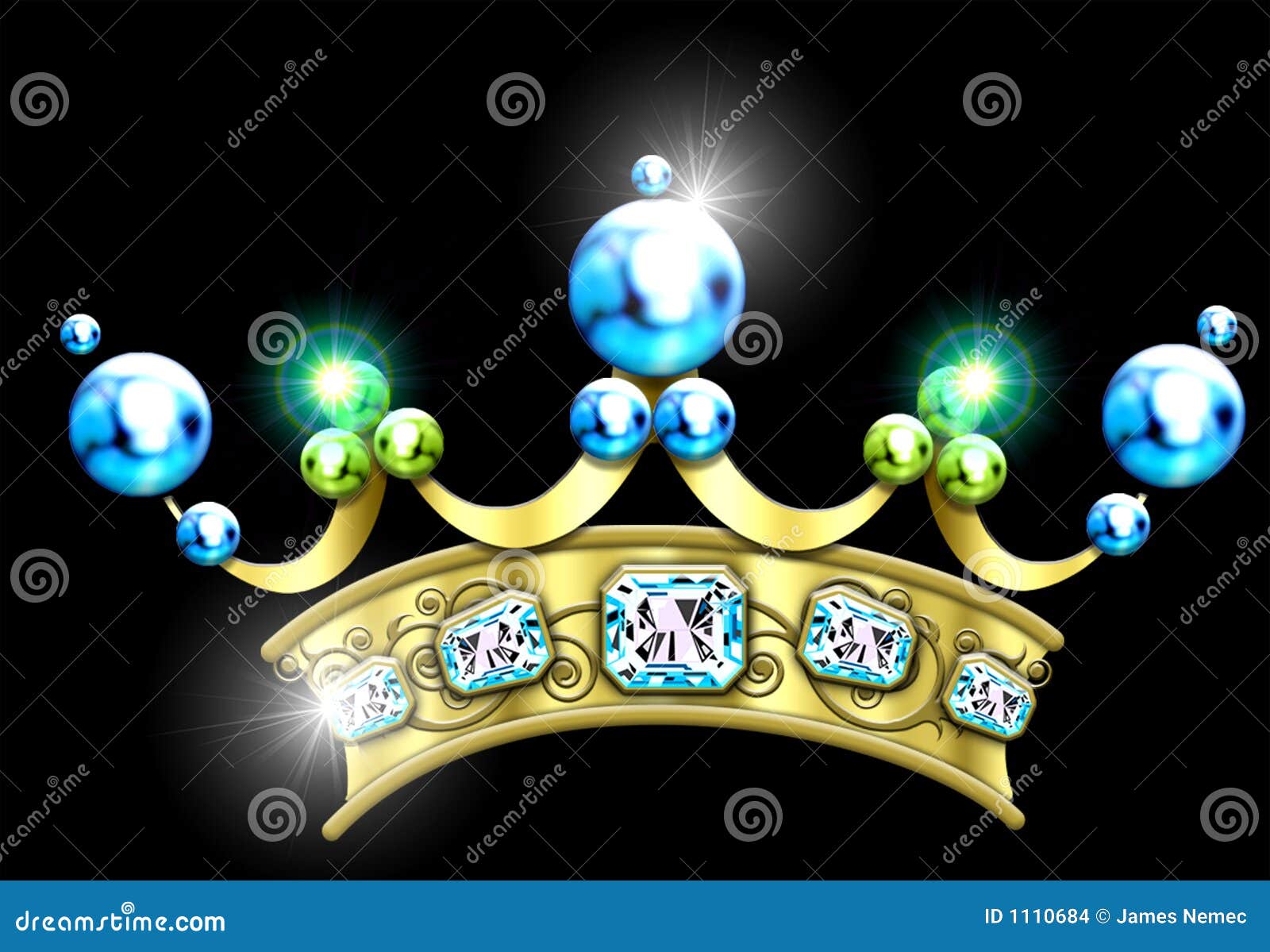 Glamorous jeweled crown stock illustration. Illustration of painting ...