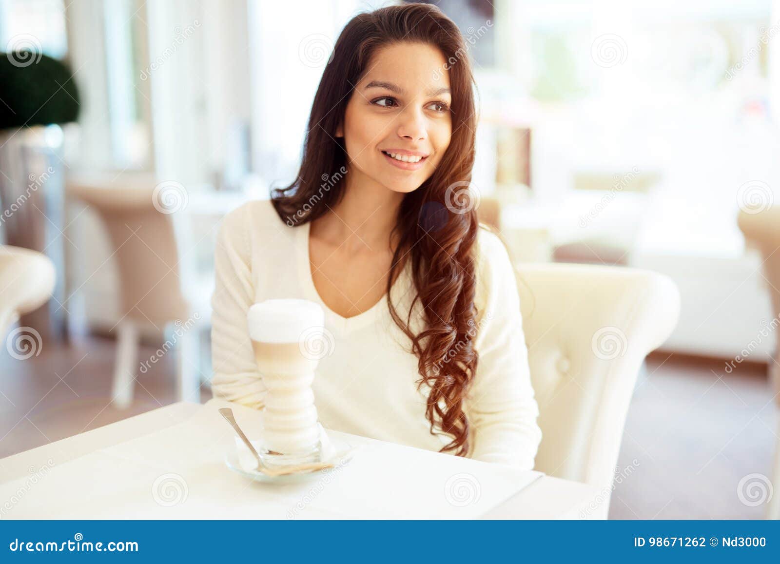 Glamorous Lady Drinking Coffee Stock Photo - Image of beautiful ...