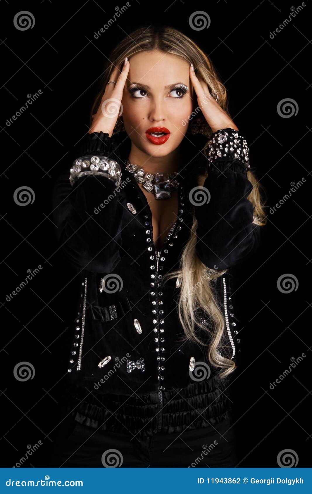Glamorous Lady Face Portrait Stock Photo - Image of bijouterie ...