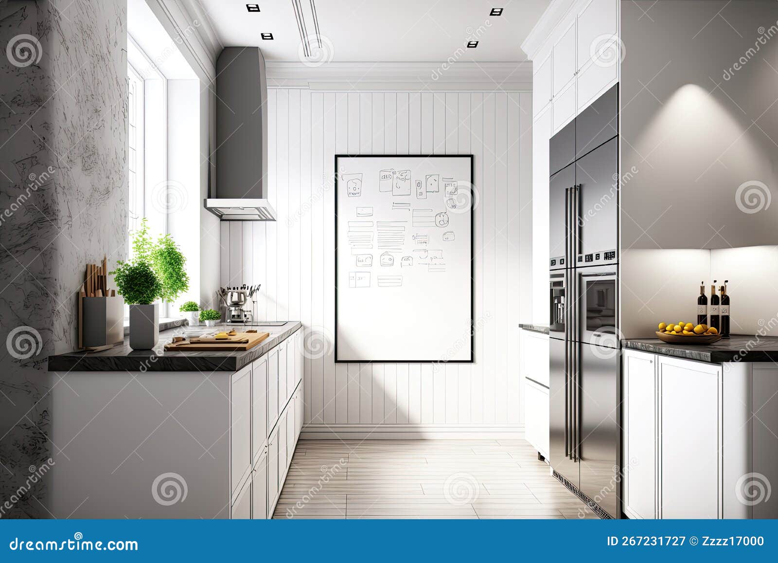 Glamorous Modern Kitchen: White Board Wall for Function and Style ...