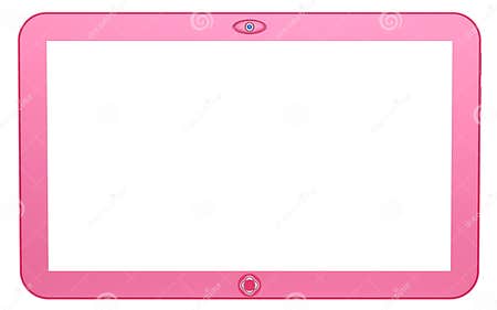 Glamorous Pink Tablet PC Isolated on White Background. Abstract Stock ...