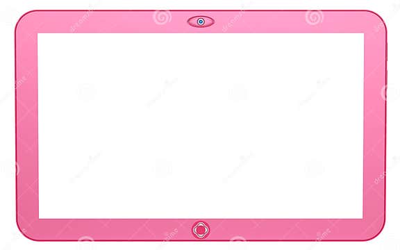 Glamorous Pink Tablet PC Isolated on White Background. Abstract Stock ...