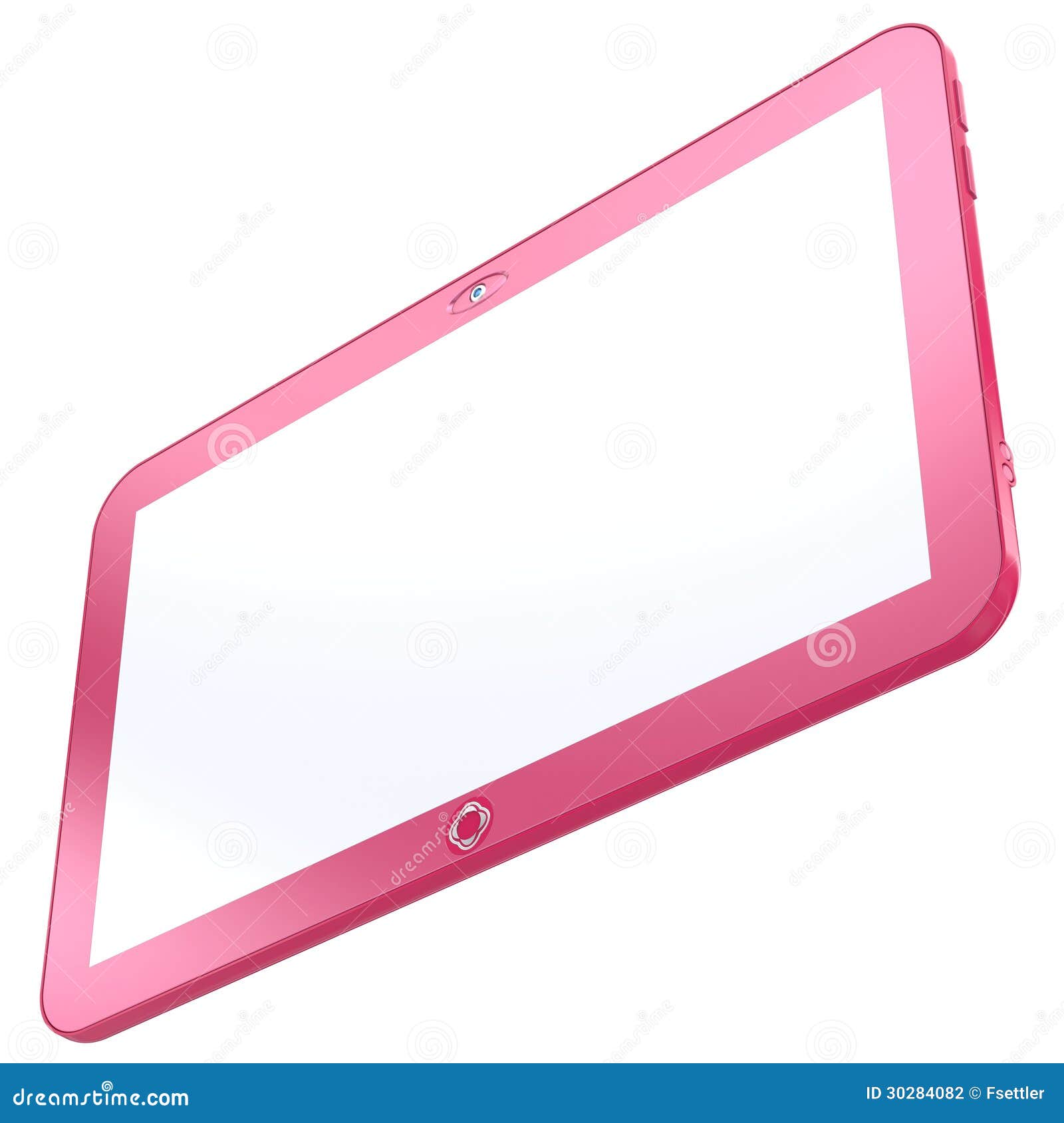 Glamorous Pink Tablet PC Isolated on White Background. Abstract Stock ...