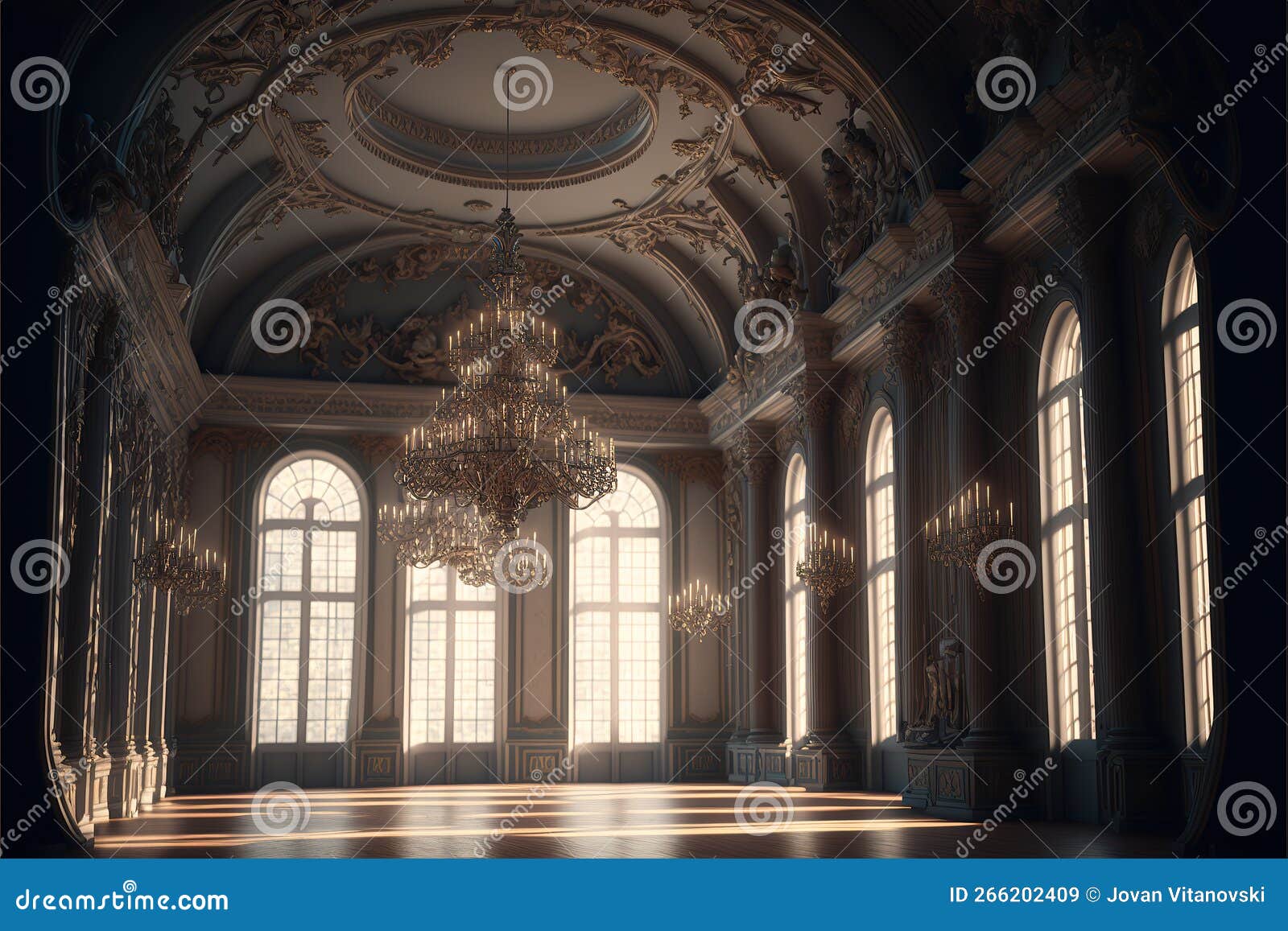 The Ballroom Of The Rococo Era A Magnificent Chandelie_010 Stock Image ...