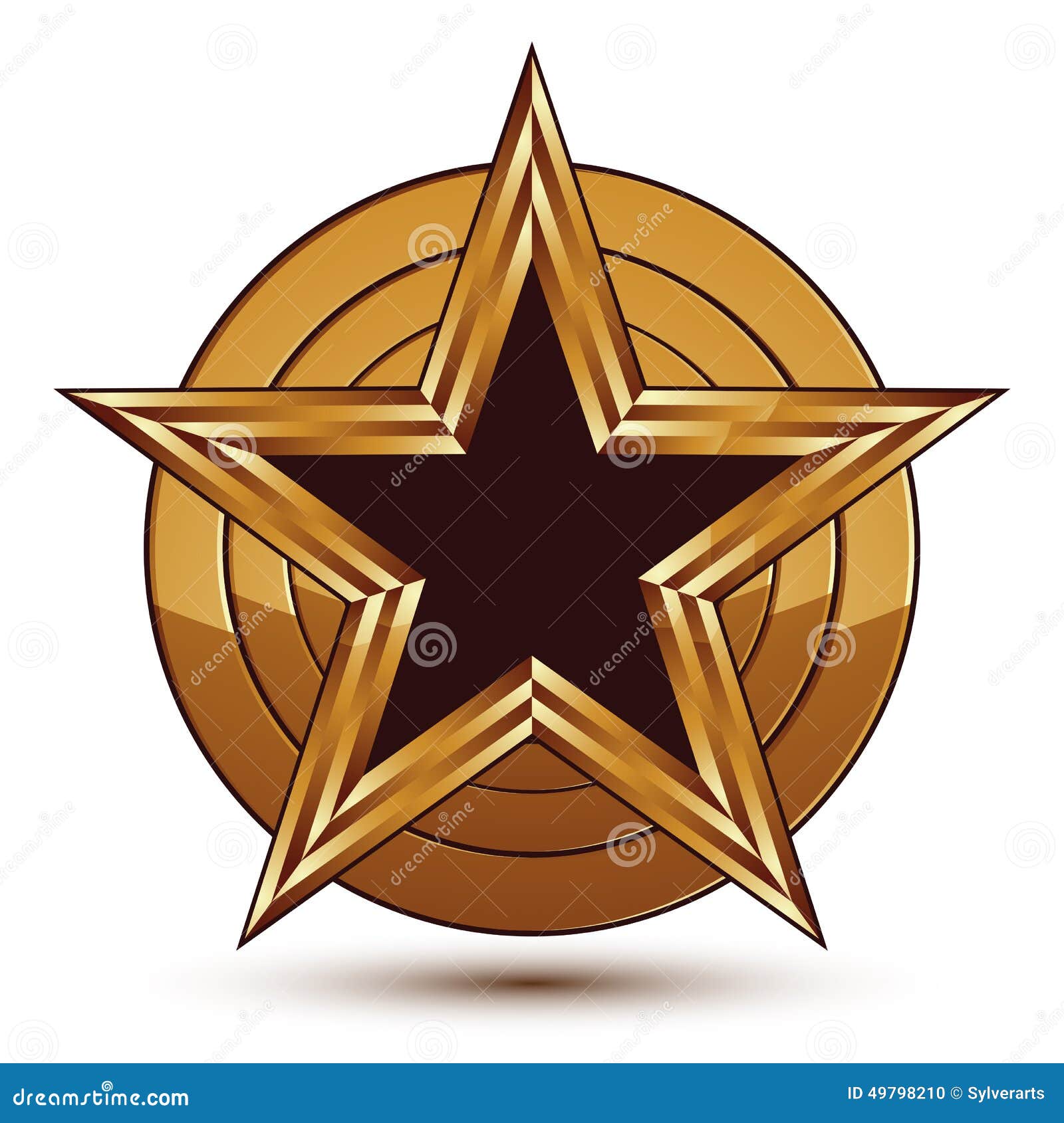 Glamorous Vector Template with Pentagonal Black Star Symbol with Stock ...