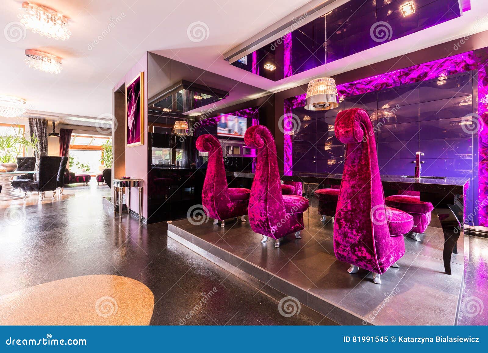 Glamour Extravagant House Interior Stock Image - Image of plush, blue ...