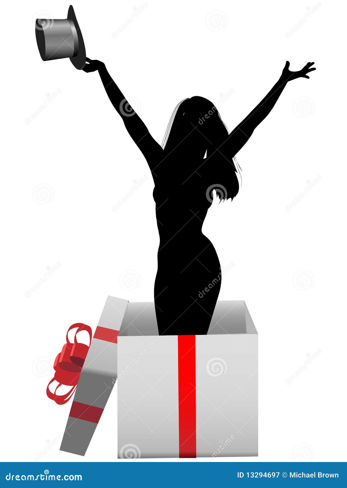 Glamour Girl Model Happy Celebration Gift Box Stock Vector ...