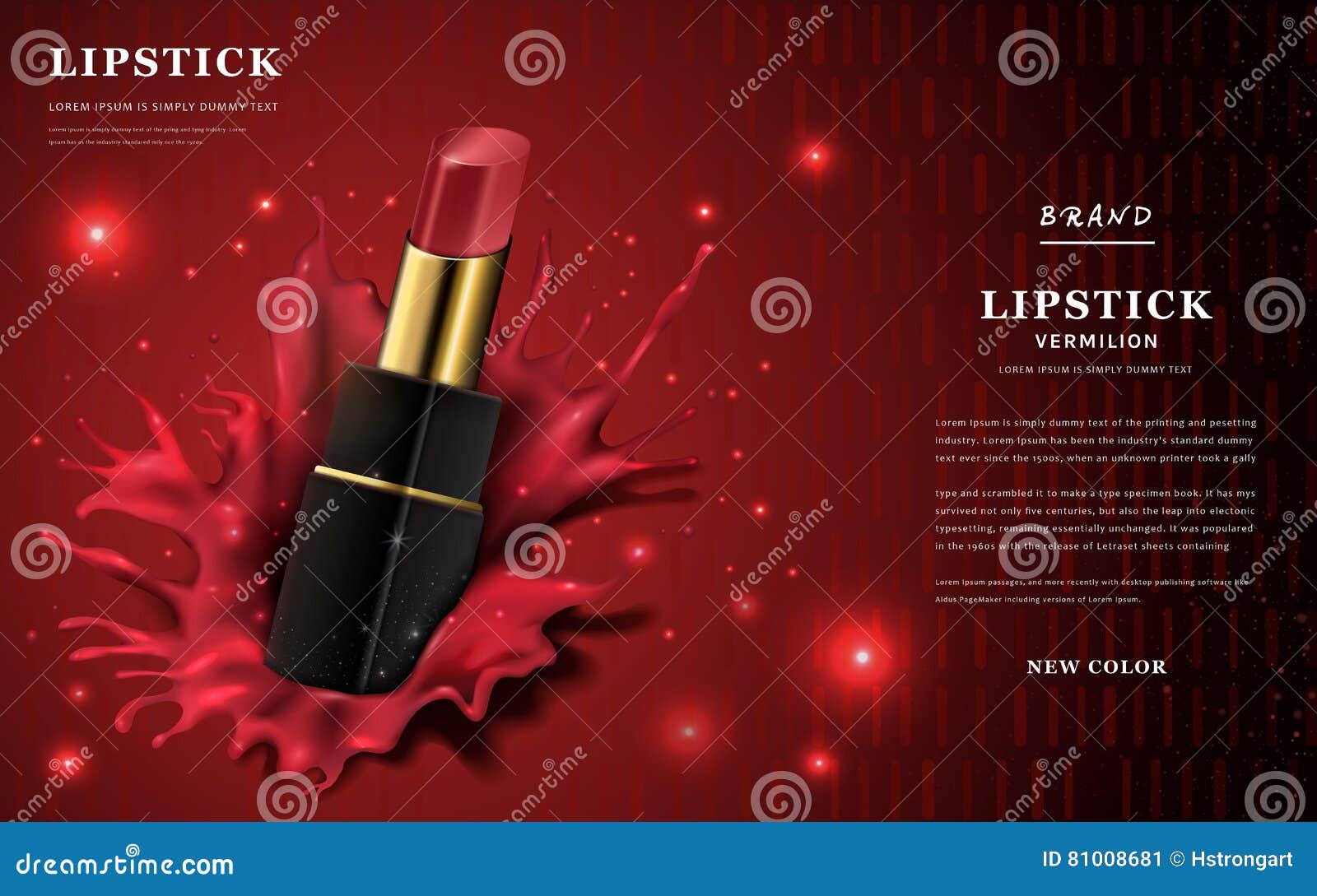 Glamour lipstick ads stock vector. Illustration of attractive - 81008681