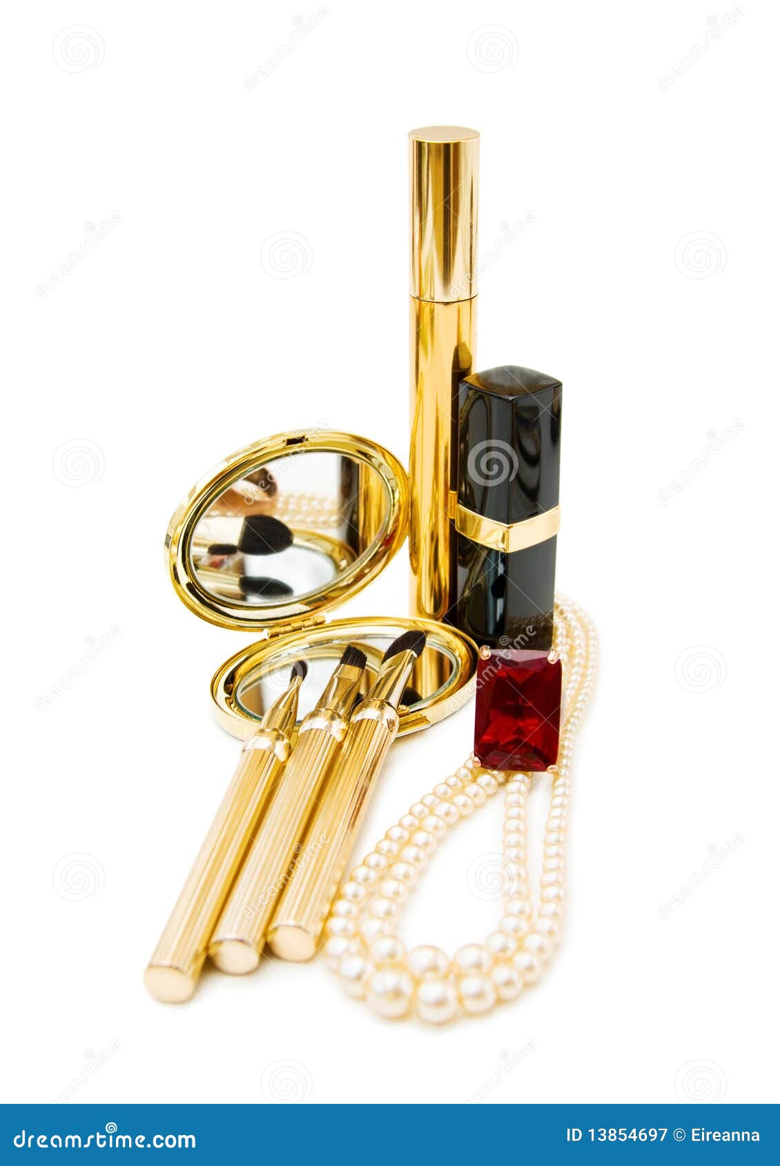 Glamour Makeups and Jewellery Stock Image - Image of pearls, fashion ...