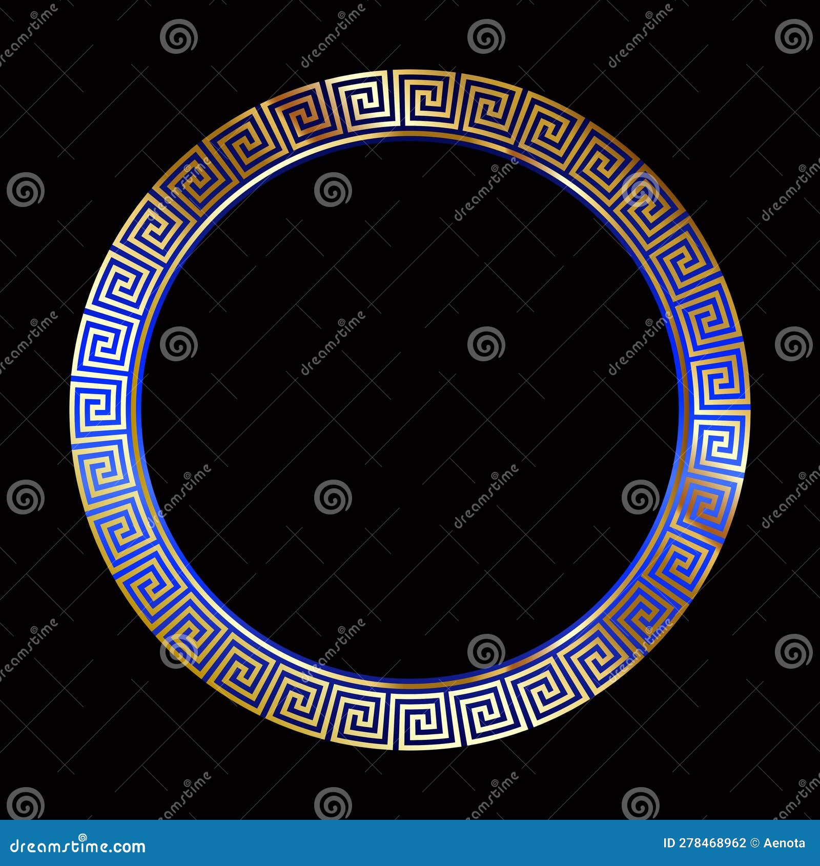 Glamour Meander Pattern - Meandering Frame Circle Stock Vector ...