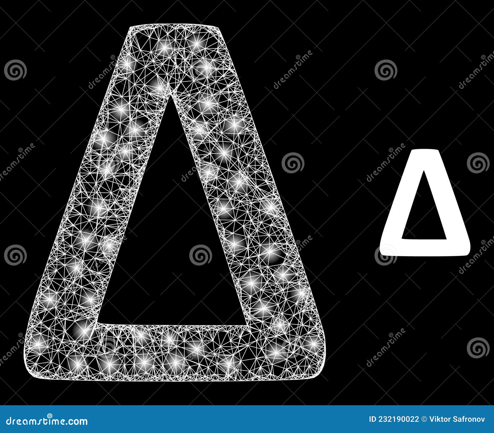 Vector Delta Greek Lowercase Symbol Collage Of Dots With Distress ...
