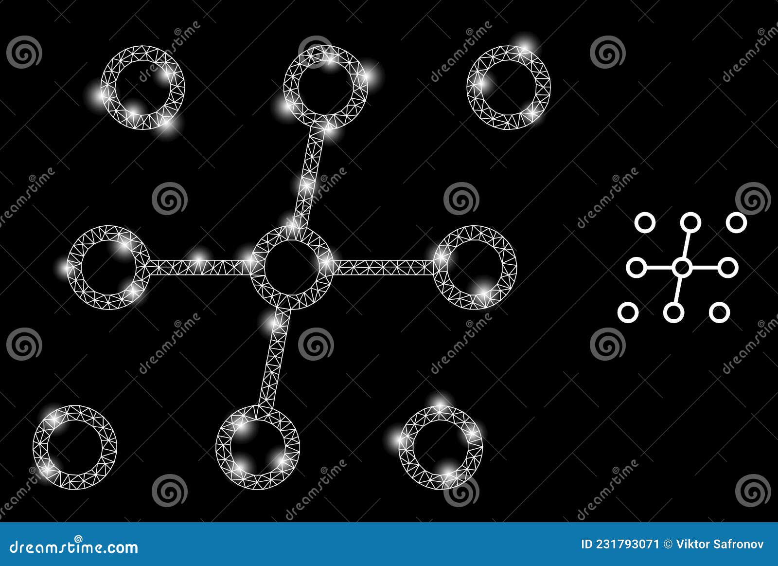 Polygonal 2D Mesh Nodes with Lightspots Stock Vector - Illustration of ...