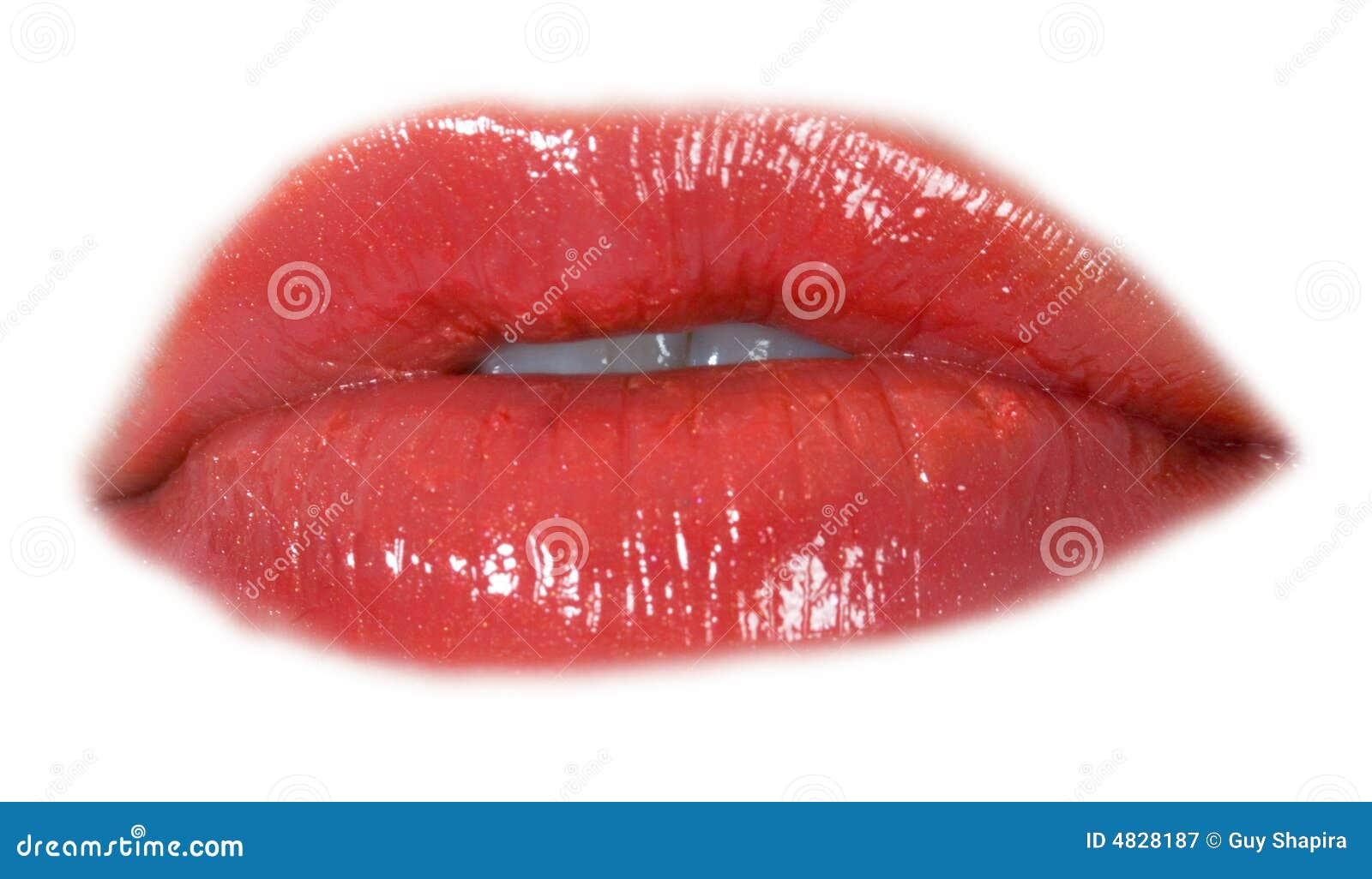 Glamour Red Gloss Lips Gesture Stock Image - Image of beauty, cosmetics ...