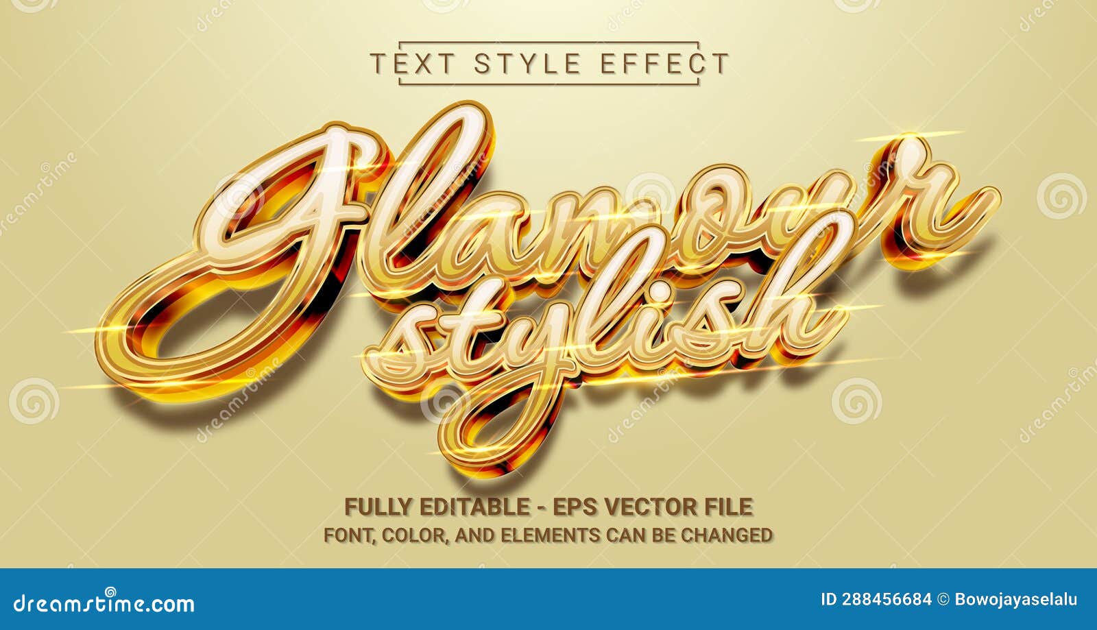 Glamour Stylish Text Style Effect. Editable Graphic Text Template Stock ...