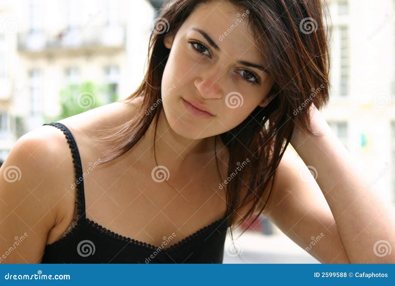 Glance of beautiful girl stock photo. Image of brunette - 2599588