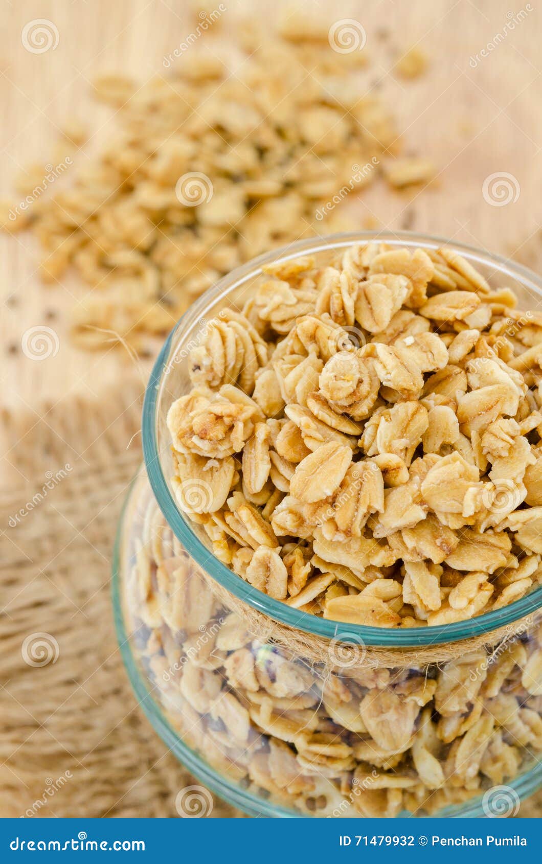 Glanola in glass bottle. stock photo. Image of snack - 71479932