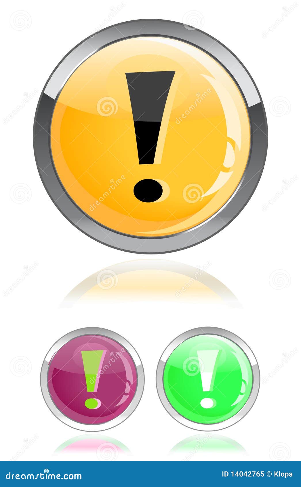 Glanzend Pictogram Met Uitroepteken Vector Illustratie - Illustration ...