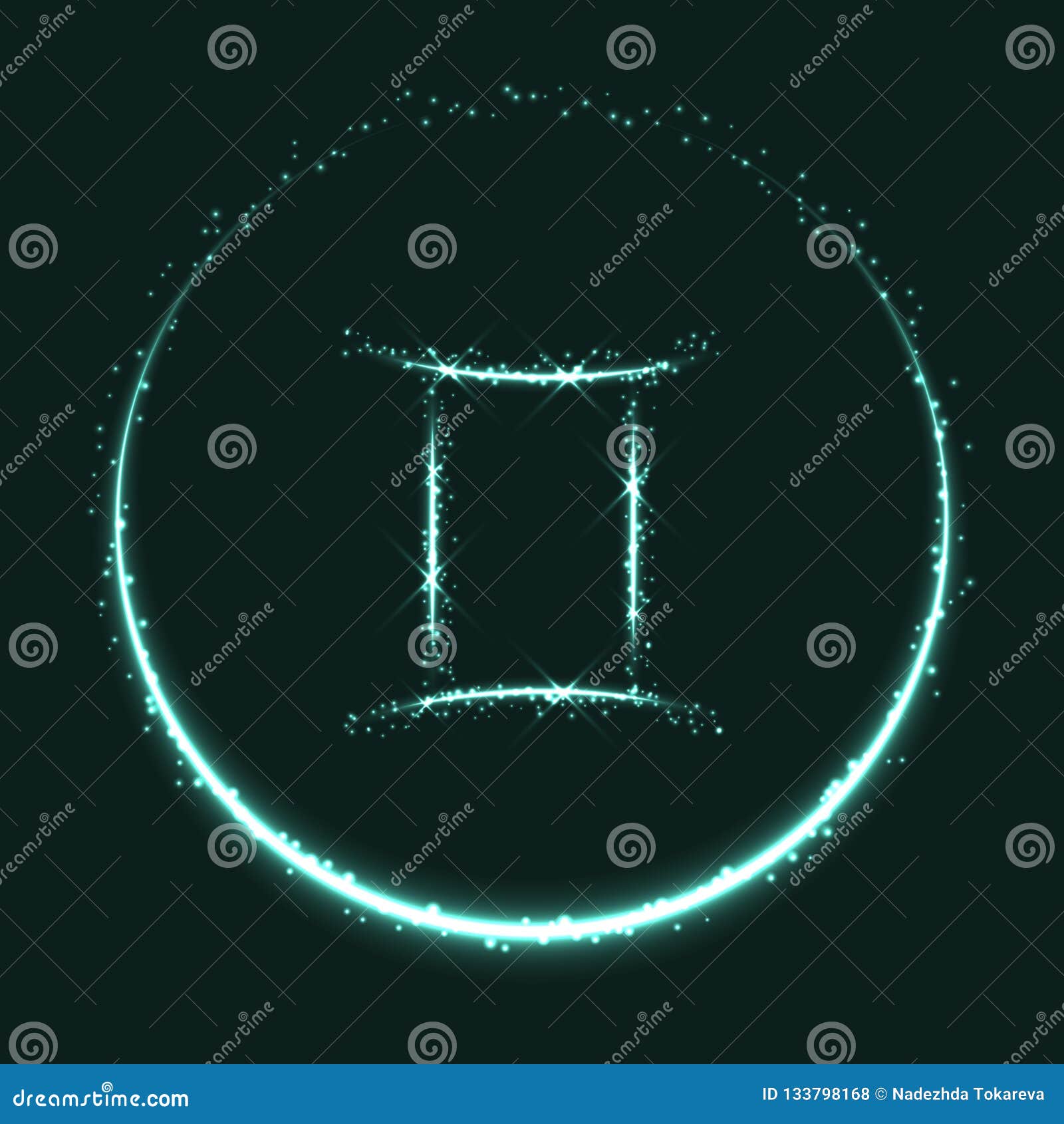 Glanzend Vector Astrologisch Symbool Van Tweeling Vector Illustratie ...