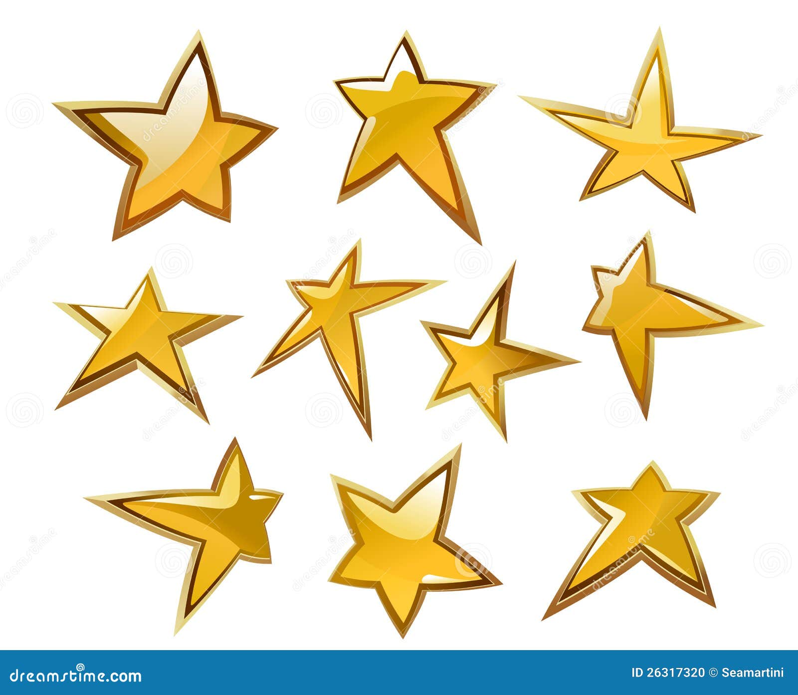 Glanzende Gouden En Gele Sterren Vector Illustratie - Illustration of ...