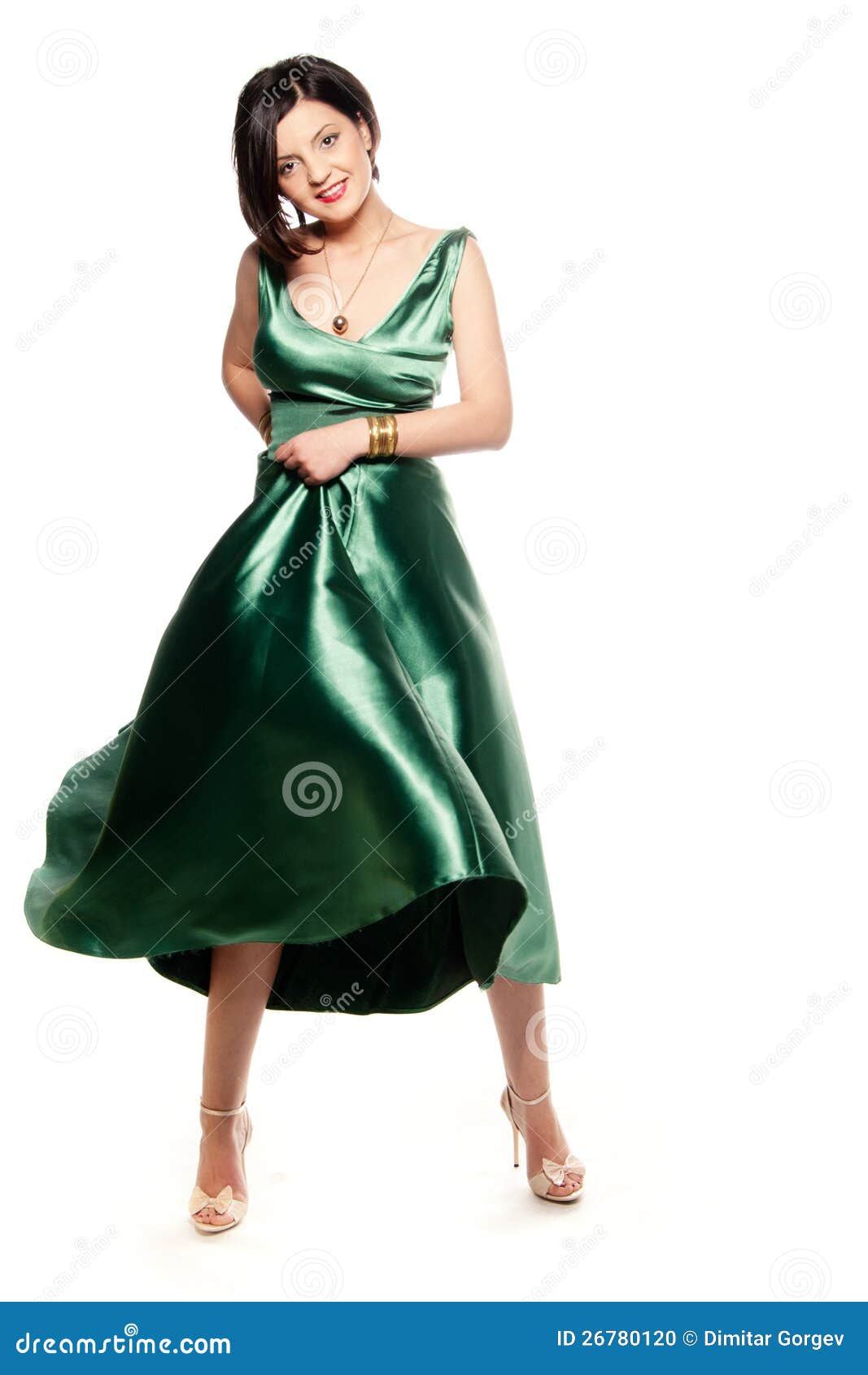 Glanzende groene kleding stock foto. Image of wijfje - 26780120