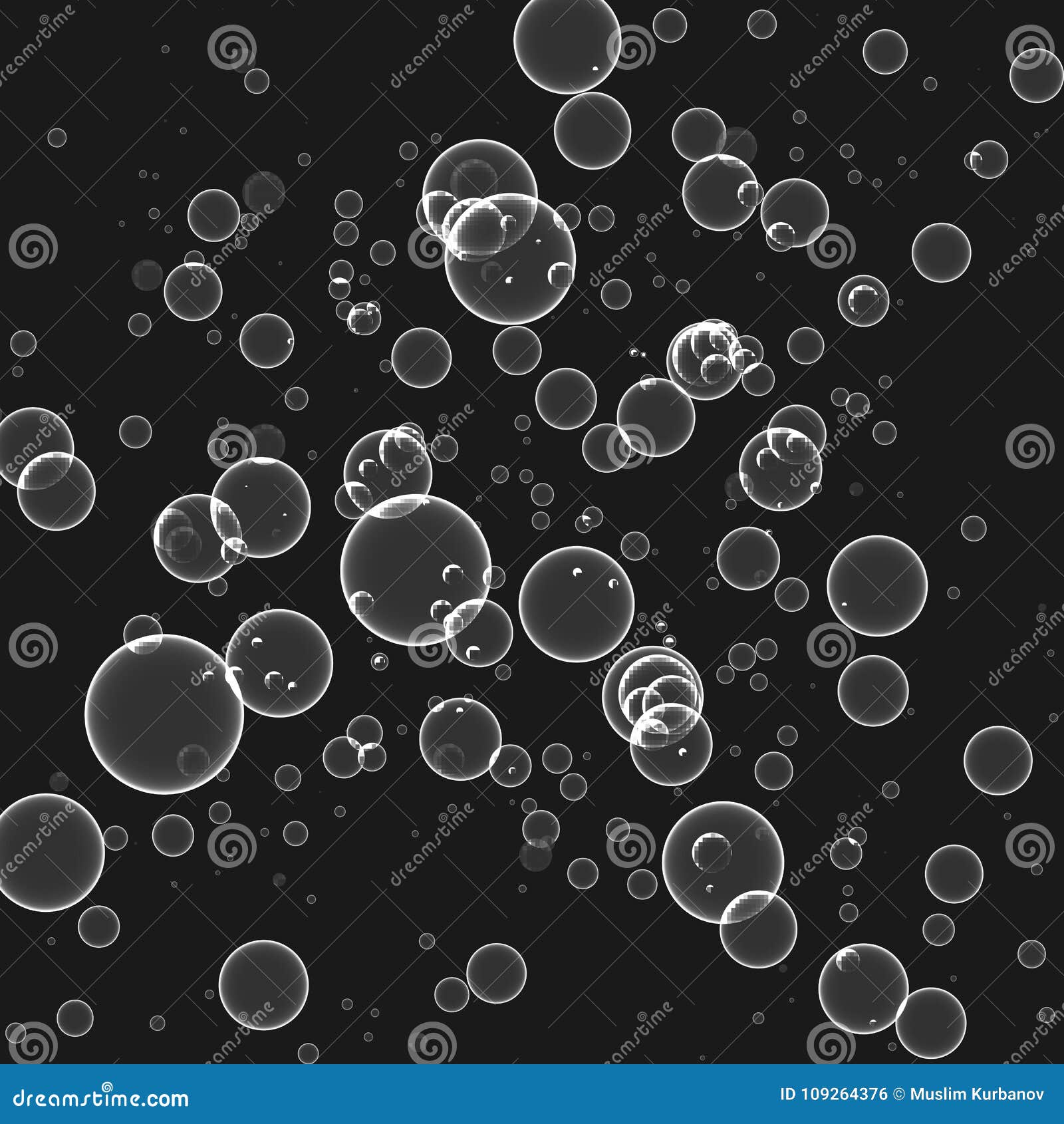 Glare Bubbles With Light, Light Effect With Bubbles On Black Background ...