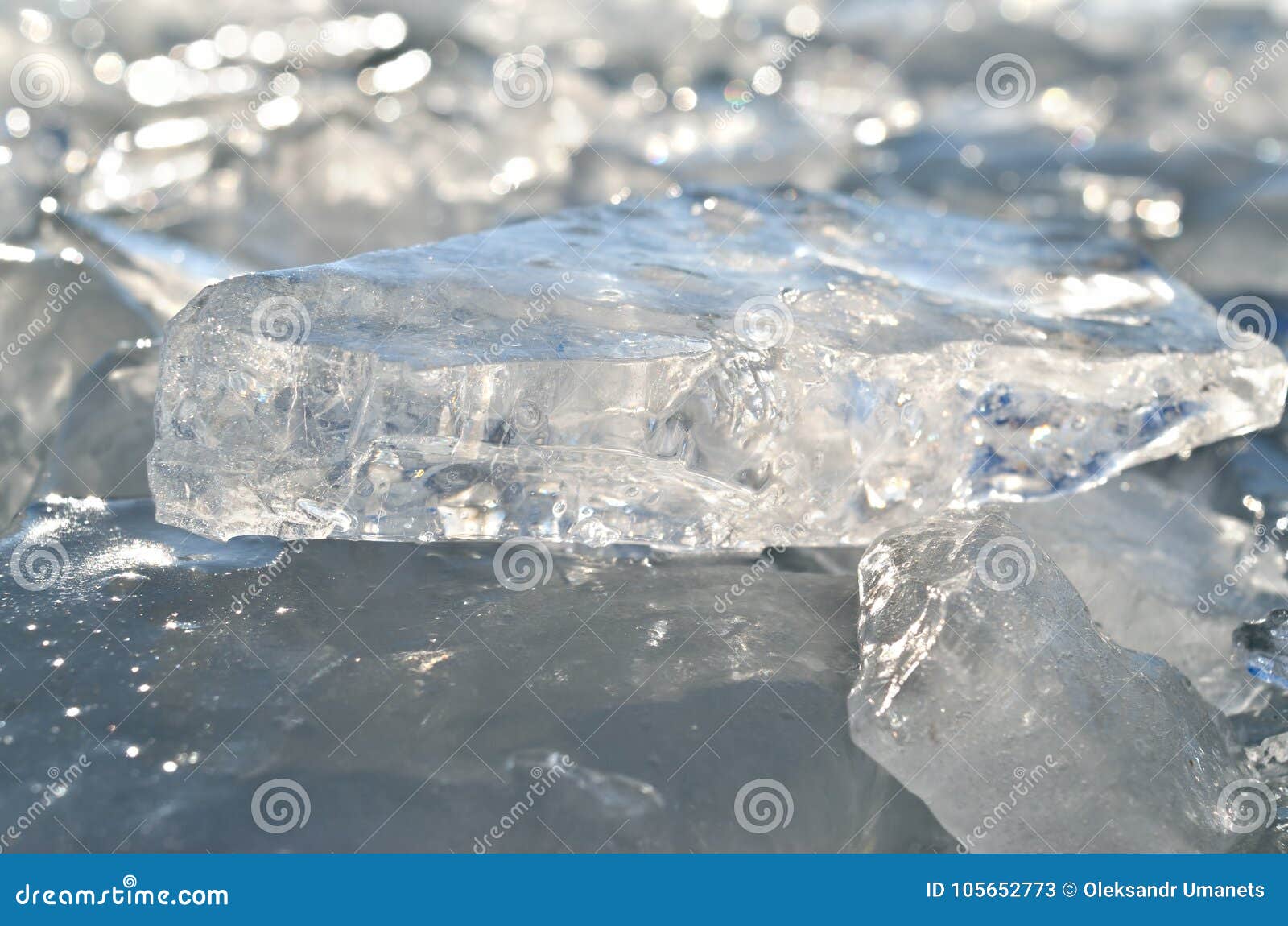 Glare of Light Reflected in the Shards of Pure Ice Stock Image - Image ...