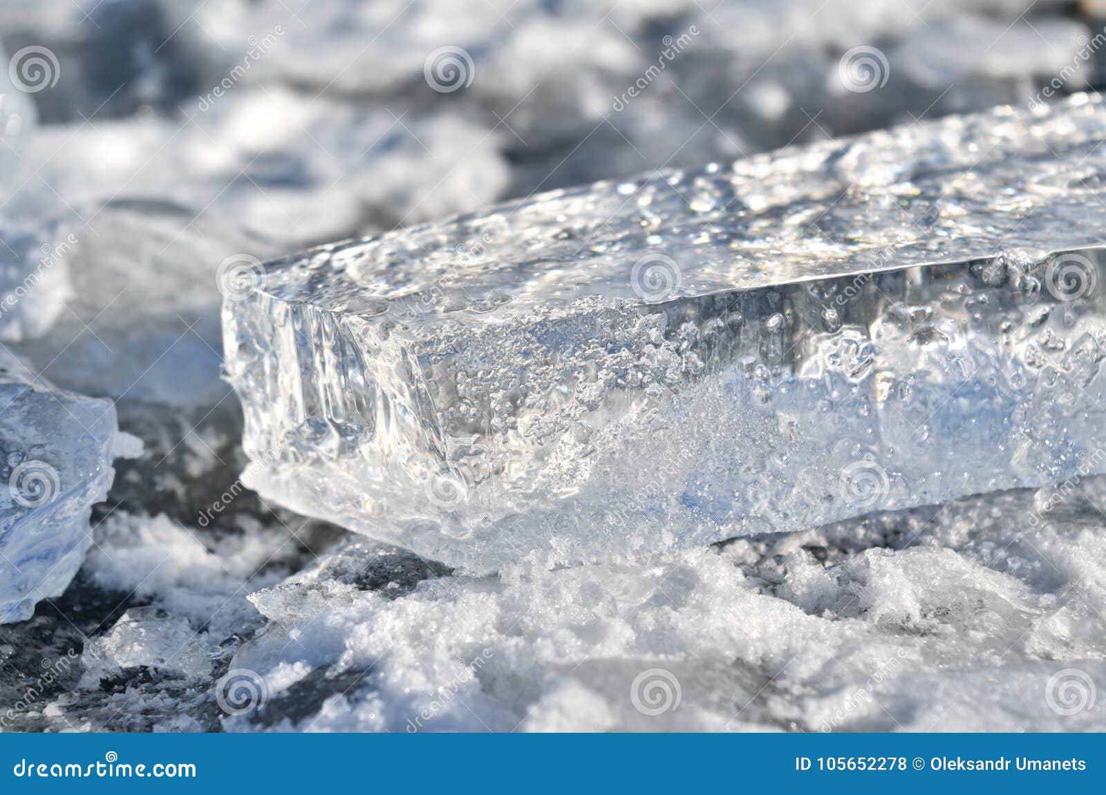 Glare of Light Reflected in the Shards of Pure Ice Stock Photo - Image ...