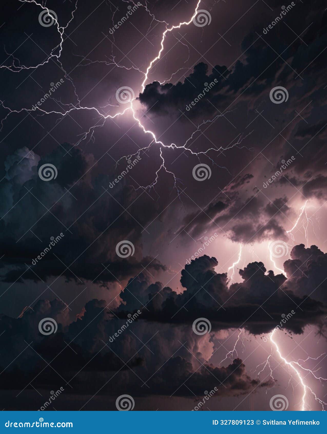 Glare of Lightning in a Stormy Sky Stock Illustration - Illustration of ...