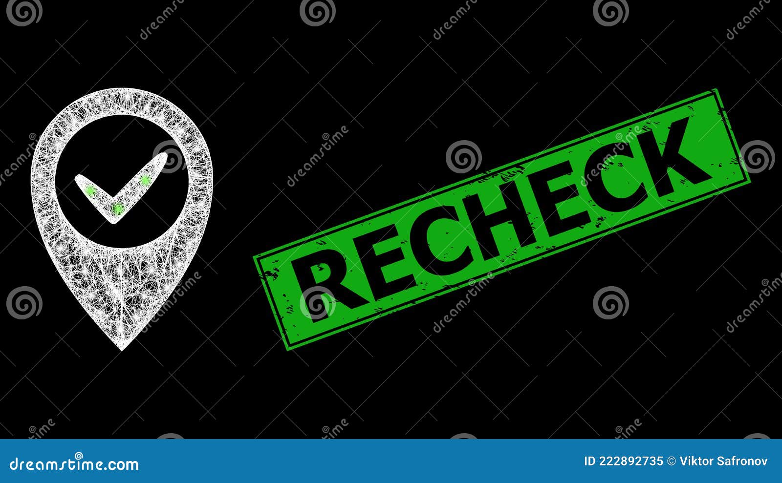 Textured Recheck Stamp Seal and Network Right Place Mesh with Bright ...