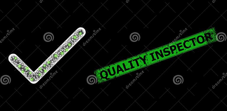 Distress Quality Inspector Badge and Network Apply Tick Mesh with ...