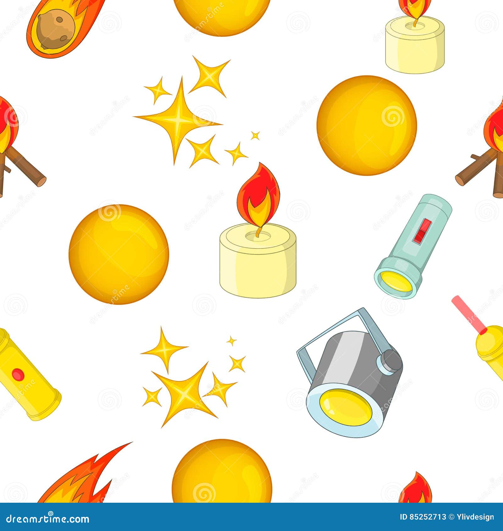 Glare Pattern, Cartoon Style Stock Vector - Illustration of candle ...