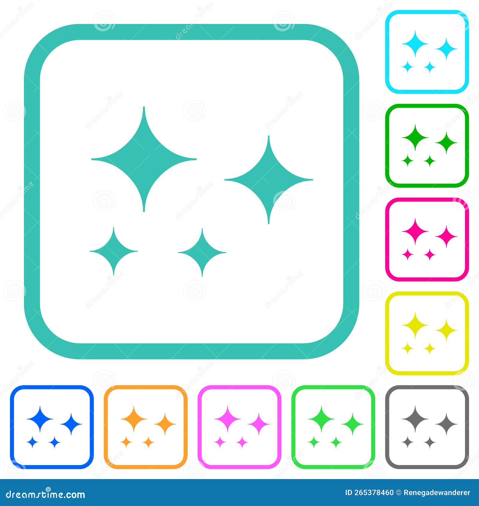 Glare Stars Solid Vivid Colored Flat Icons Stock Illustration ...