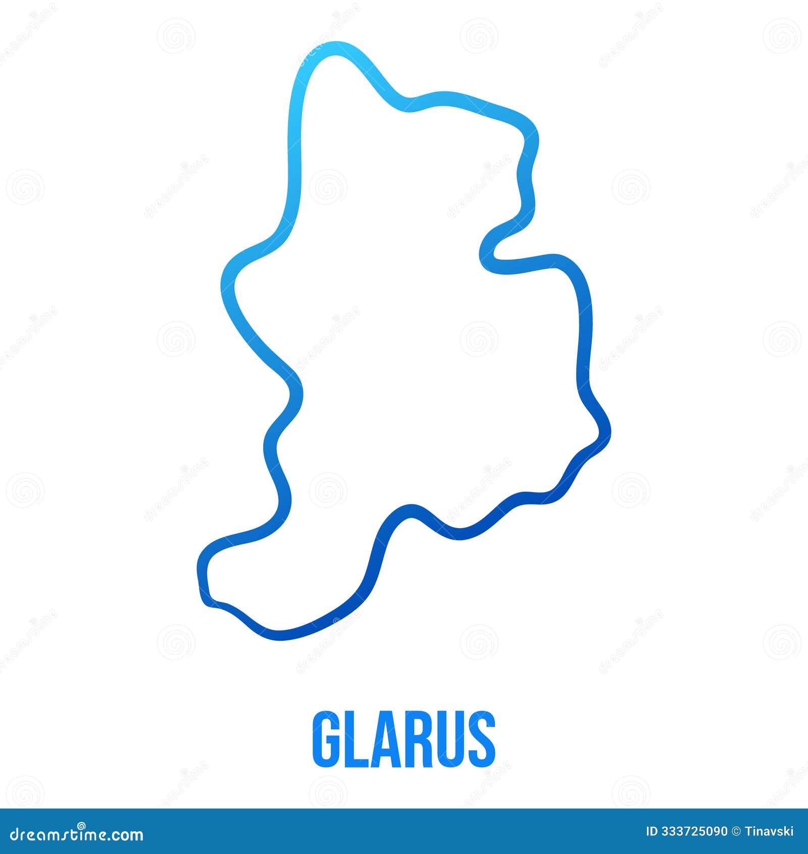 Glarus Canton Map, Switzerland Stock Illustration - Illustration of ...