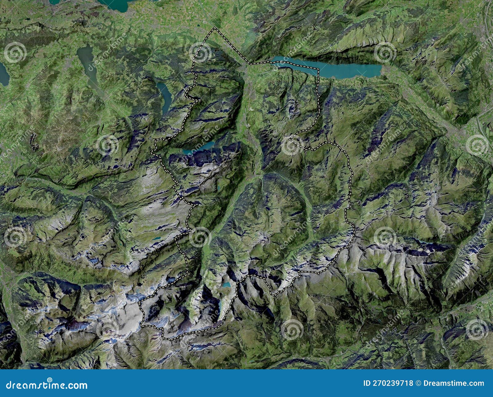 Glarus, Switzerland. High-res Satellite. No Legend Stock Illustration ...