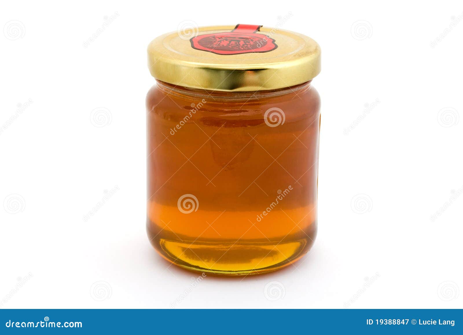 Glas Honig über Weiß stockbild. Bild von köstlich, flüssigkeit - 19388847